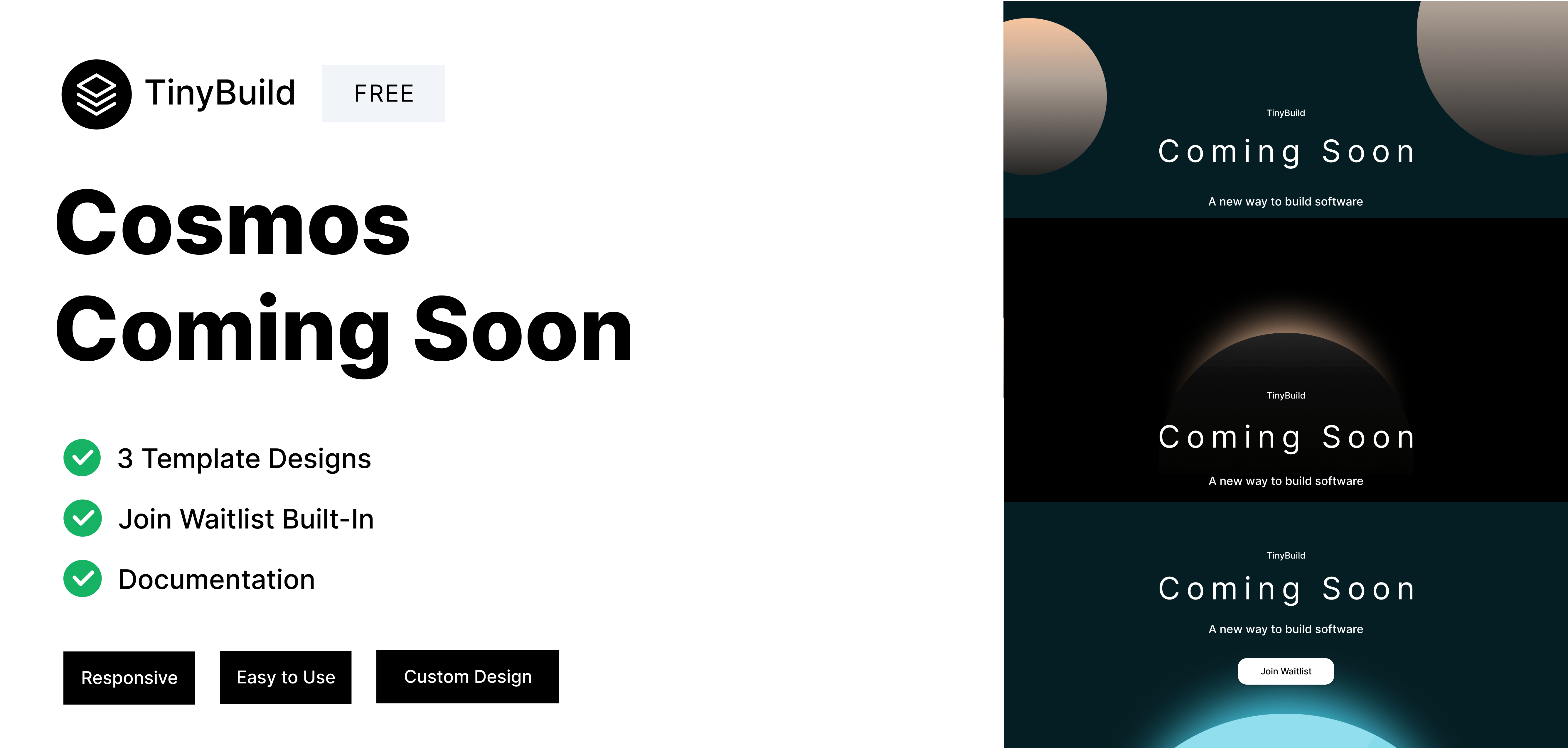 Cosmos - Coming Soon Template | Bubble