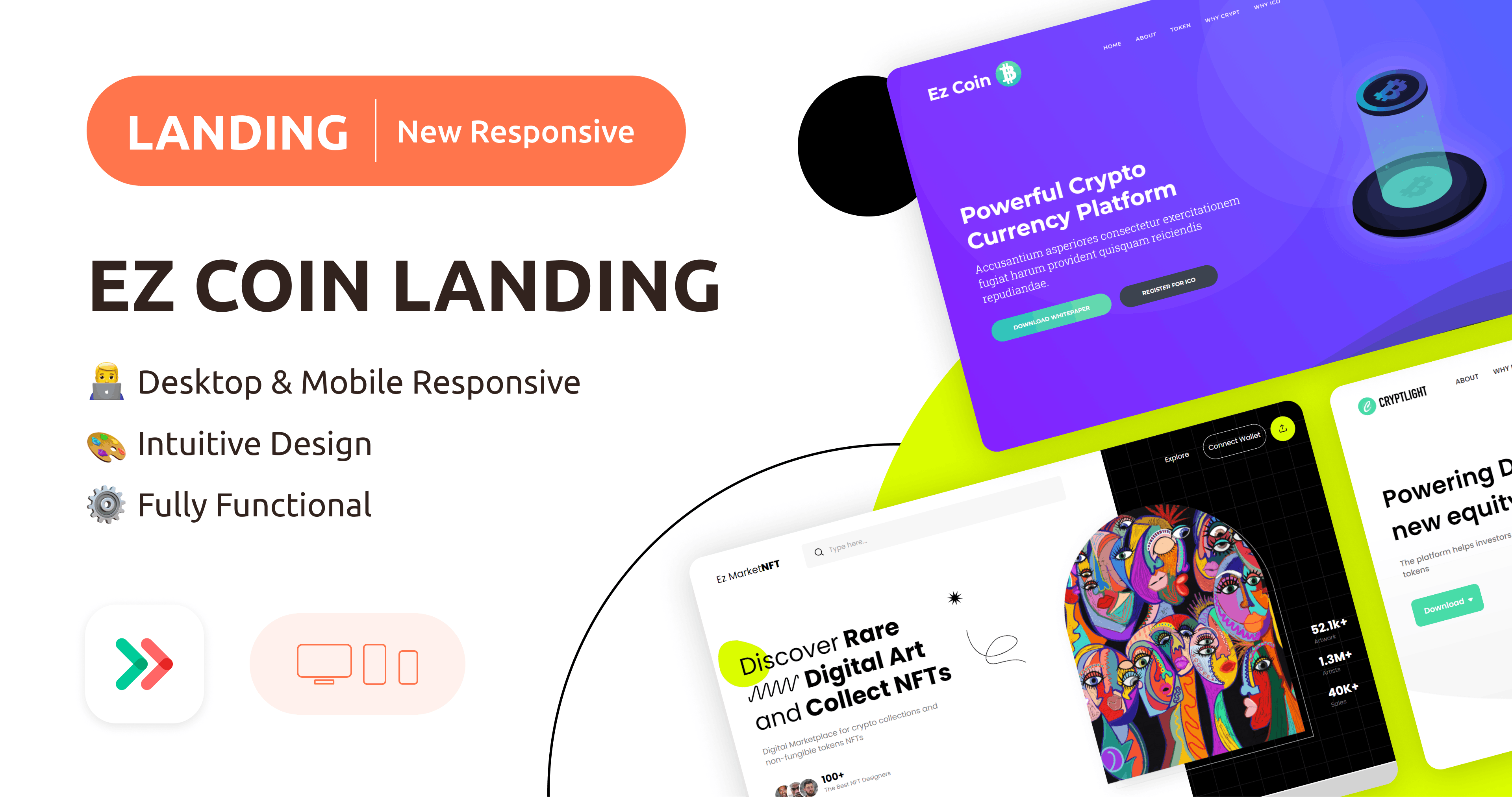 Ez Crypto NFT,ICO,IDO- Landing Template | Bubble