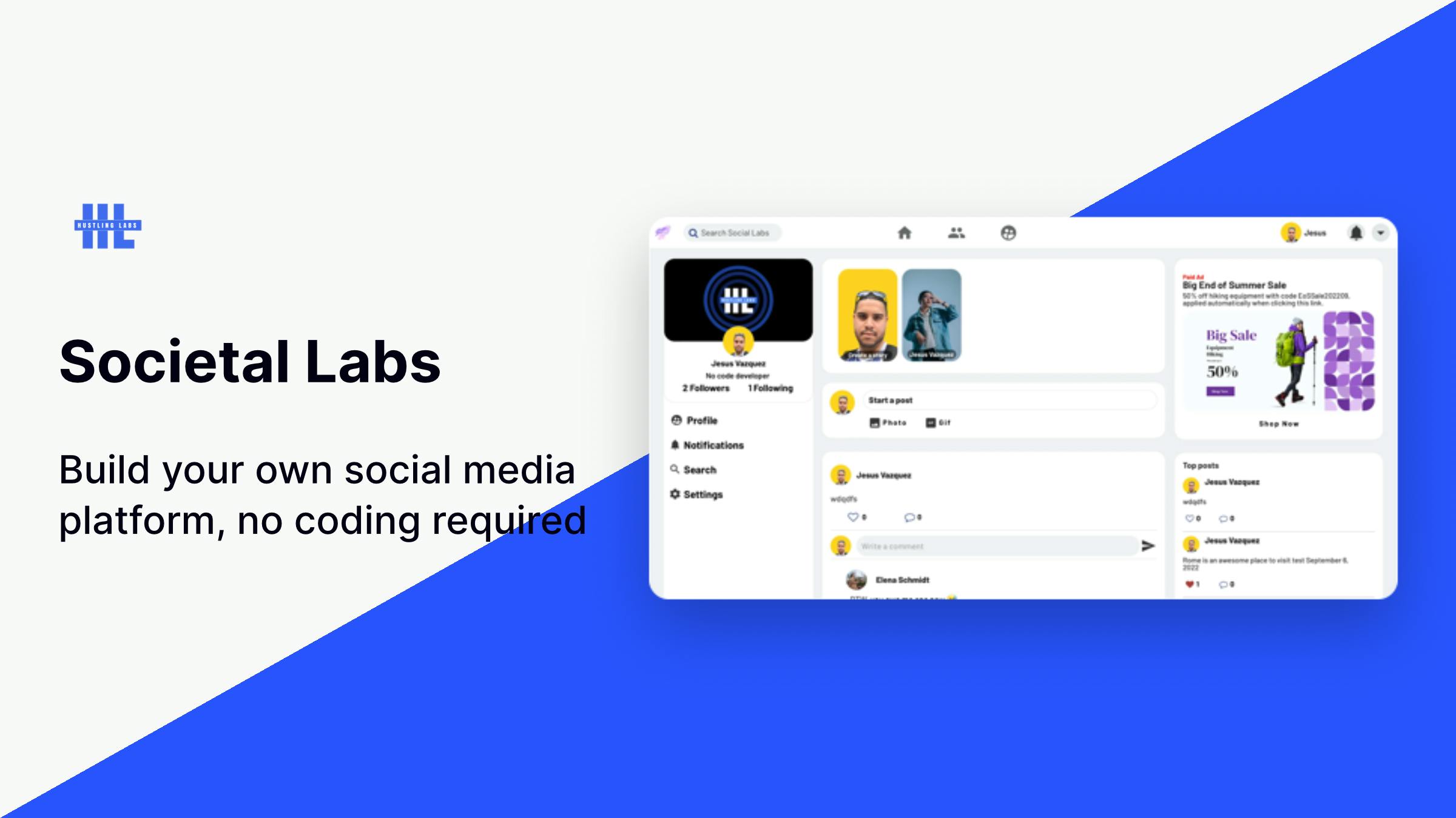 Societal Labs - Like Facebook Template | Bubble