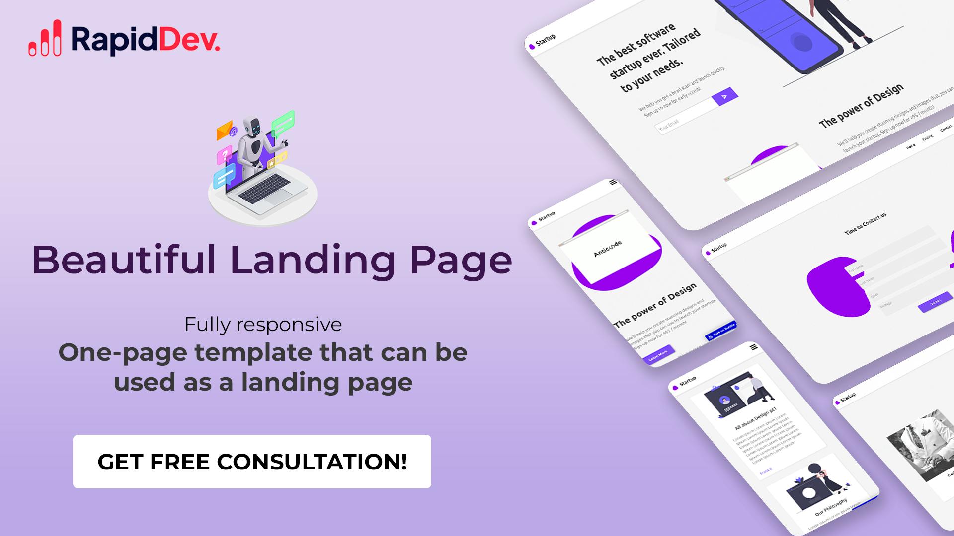 Beautiful Landing Page Template | Bubble