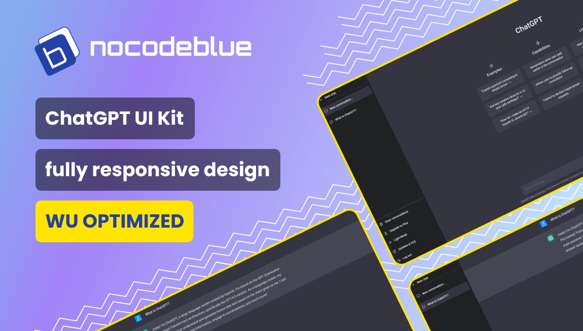 WU Optimized - ChatGPT UI Kit Template | Bubble