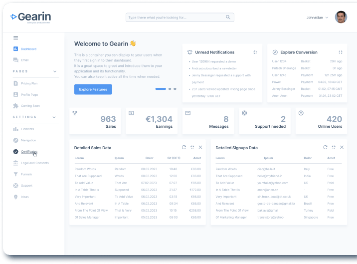 Gearin Template | Bubble