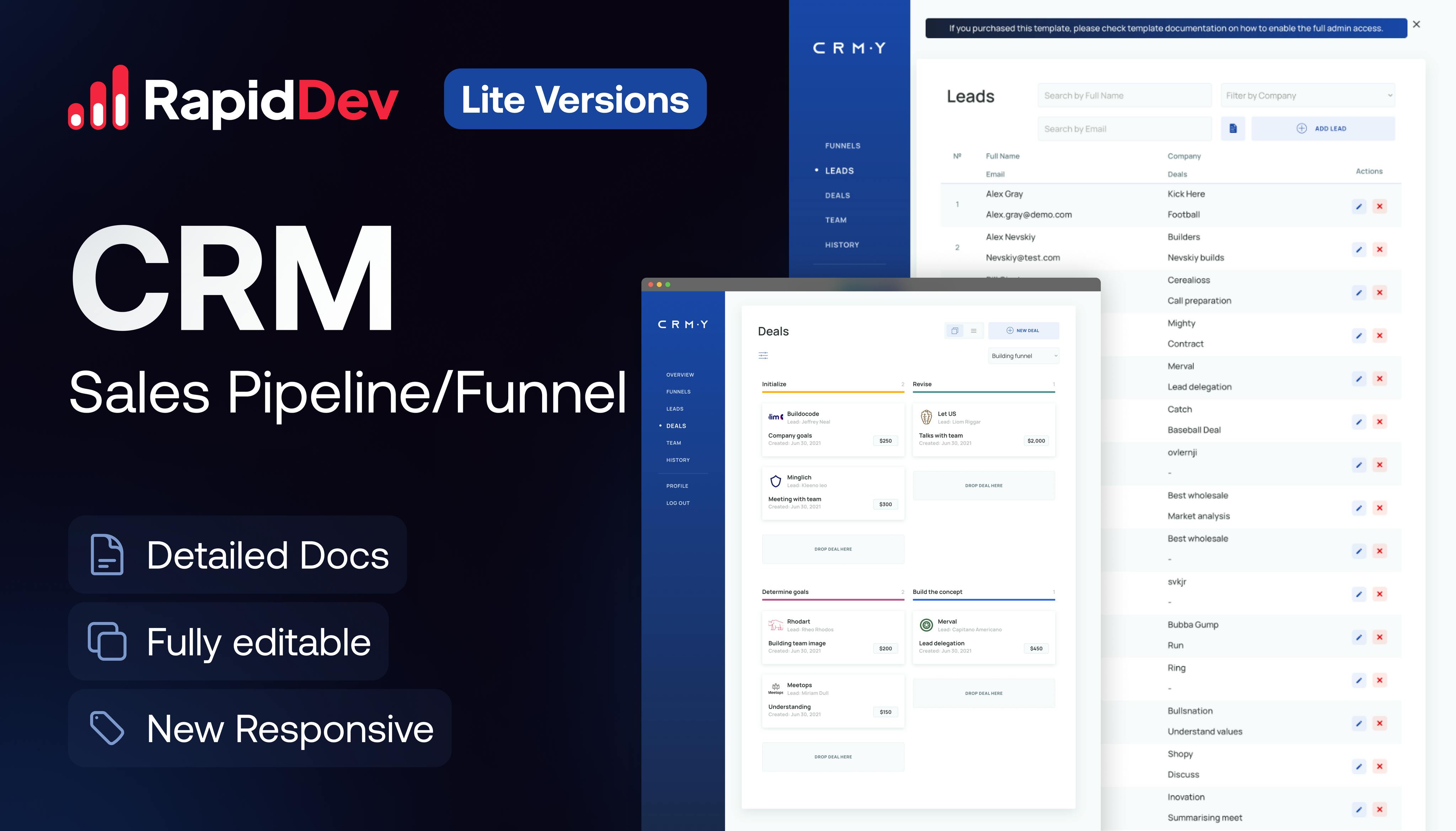 Crm & Sales Pipeline Lite Template | Bubble