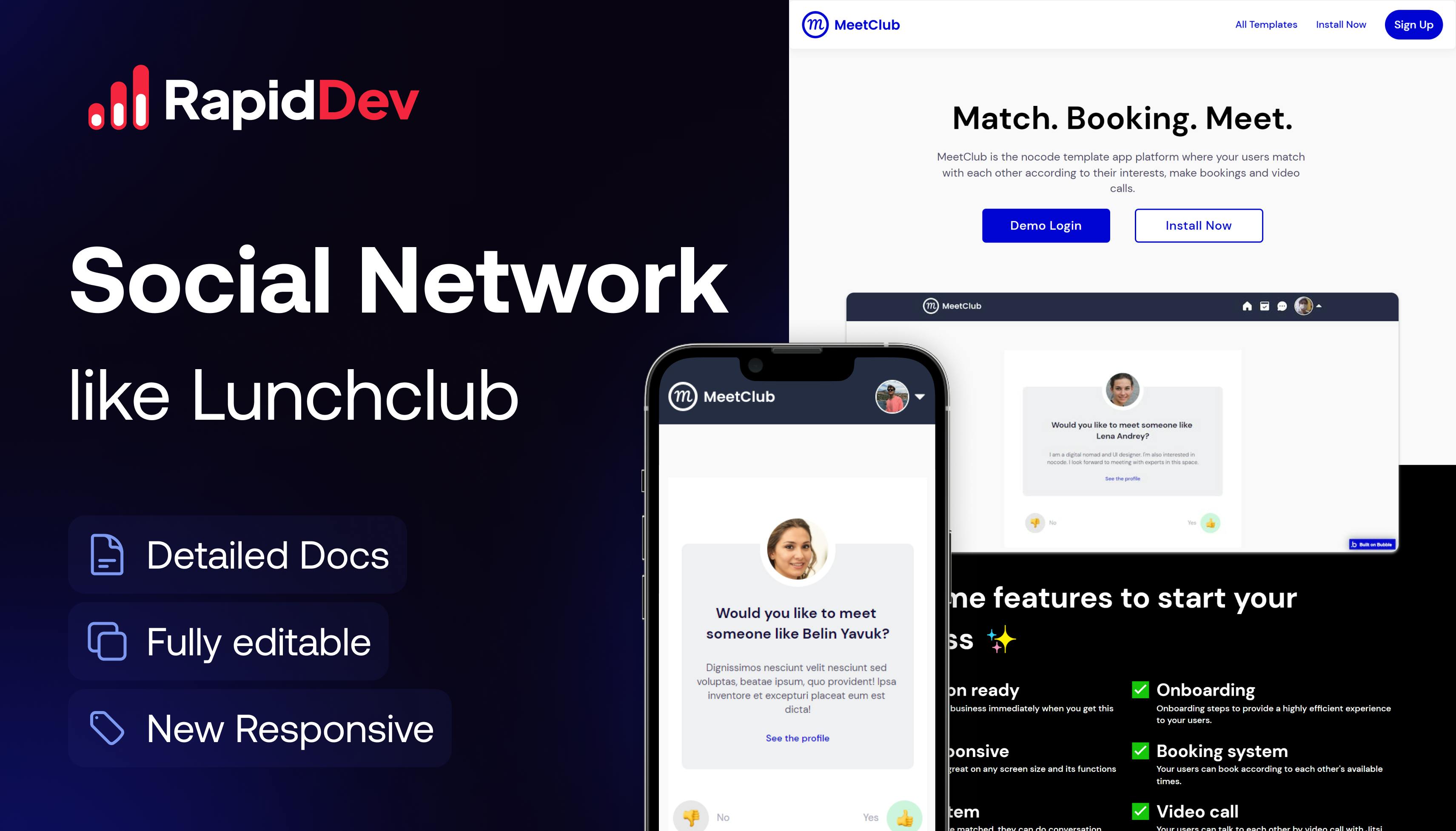 Lunchclub -like Social Network Template | Bubble