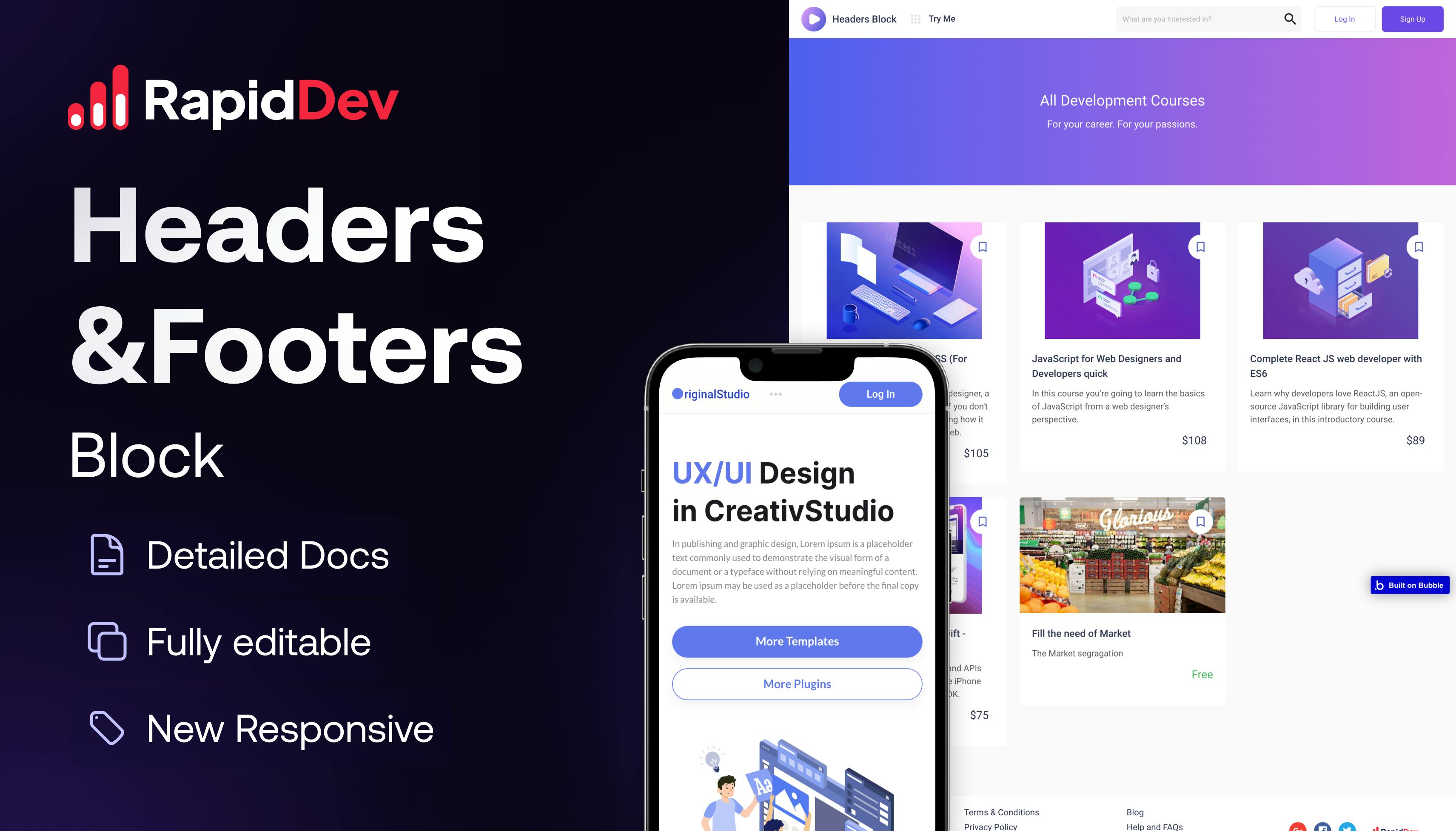 Headers & Footers Block Template | Bubble