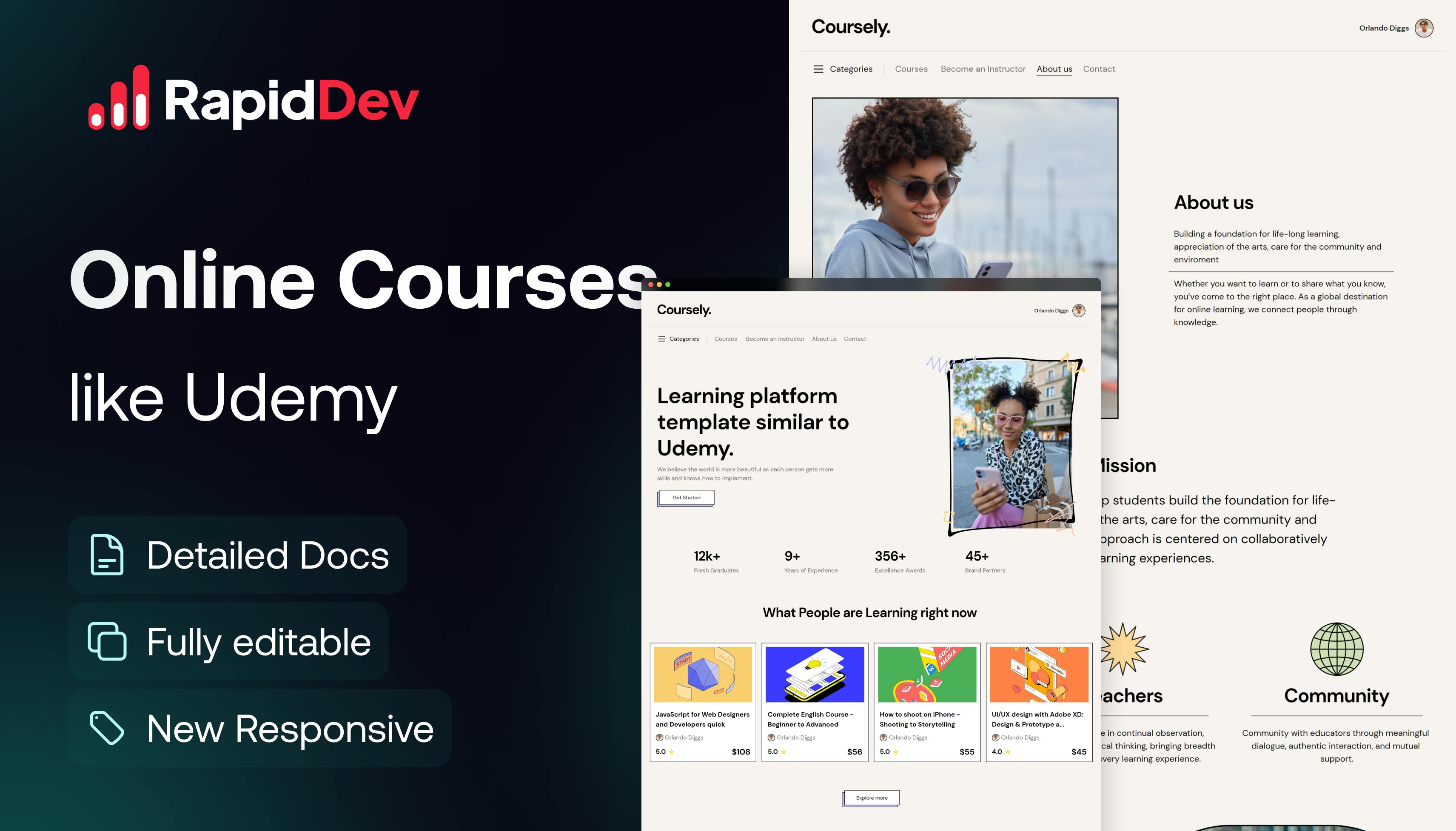 Udemy -like Online Courses app Template | Bubble