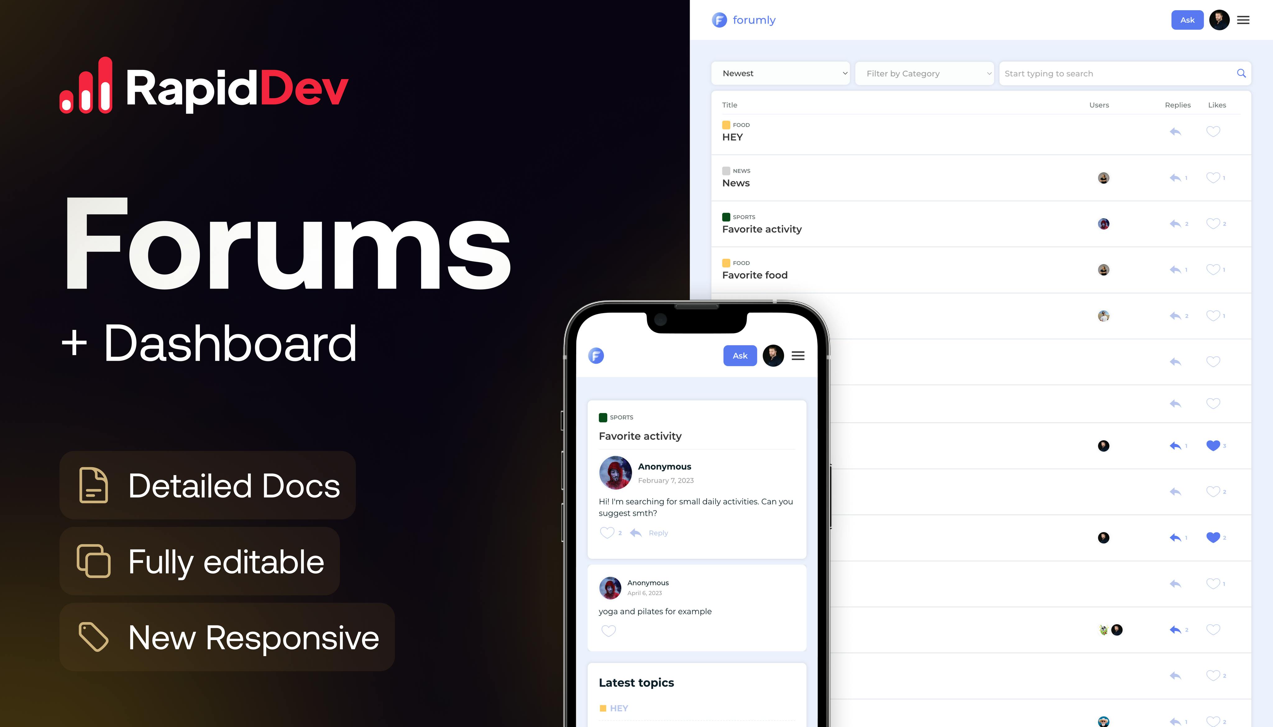 Forumly - Forums Template Template | Bubble