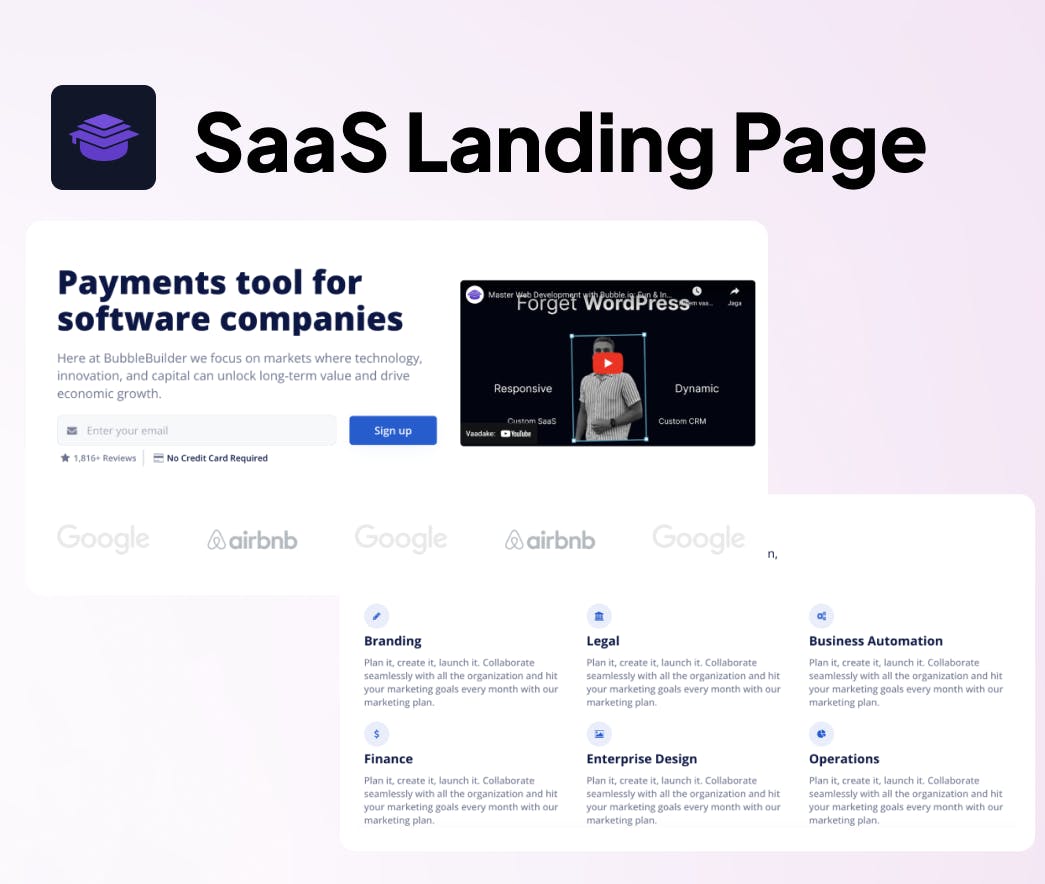Saas Landing Page Template | Bubble