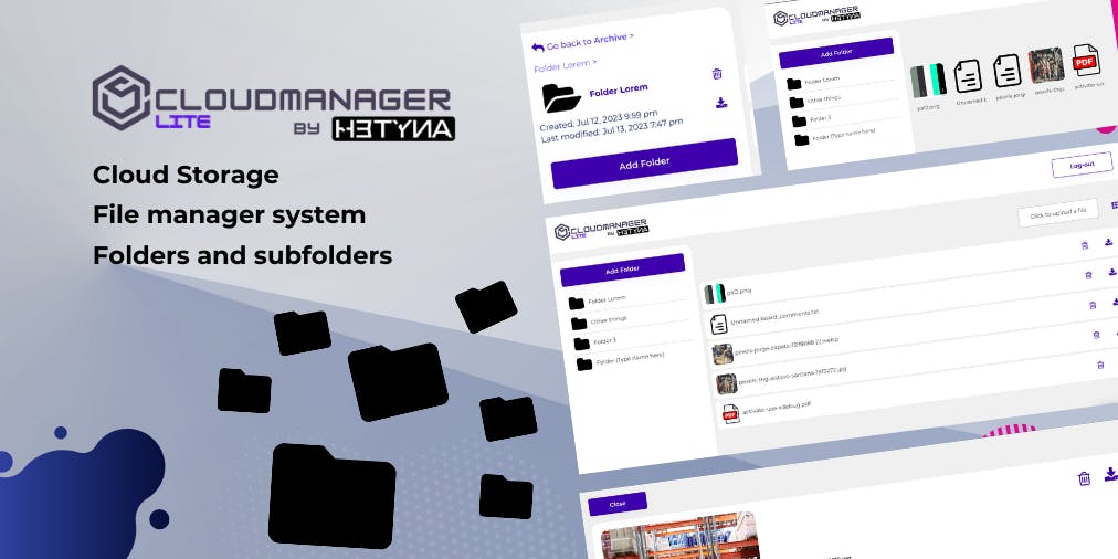 CloudManager Lite Storage file Template | Bubble