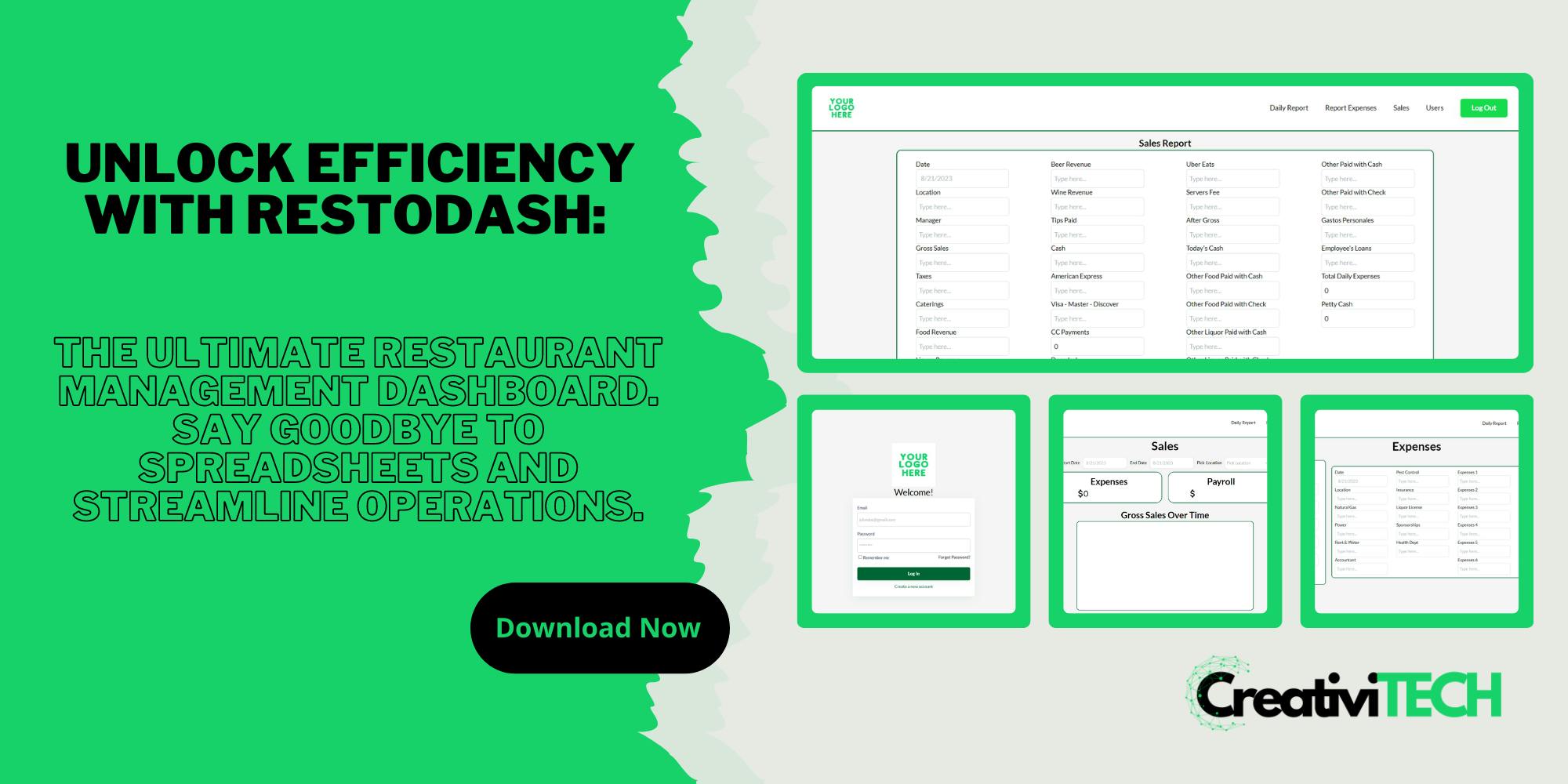 Resto Dashboard Template | Bubble
