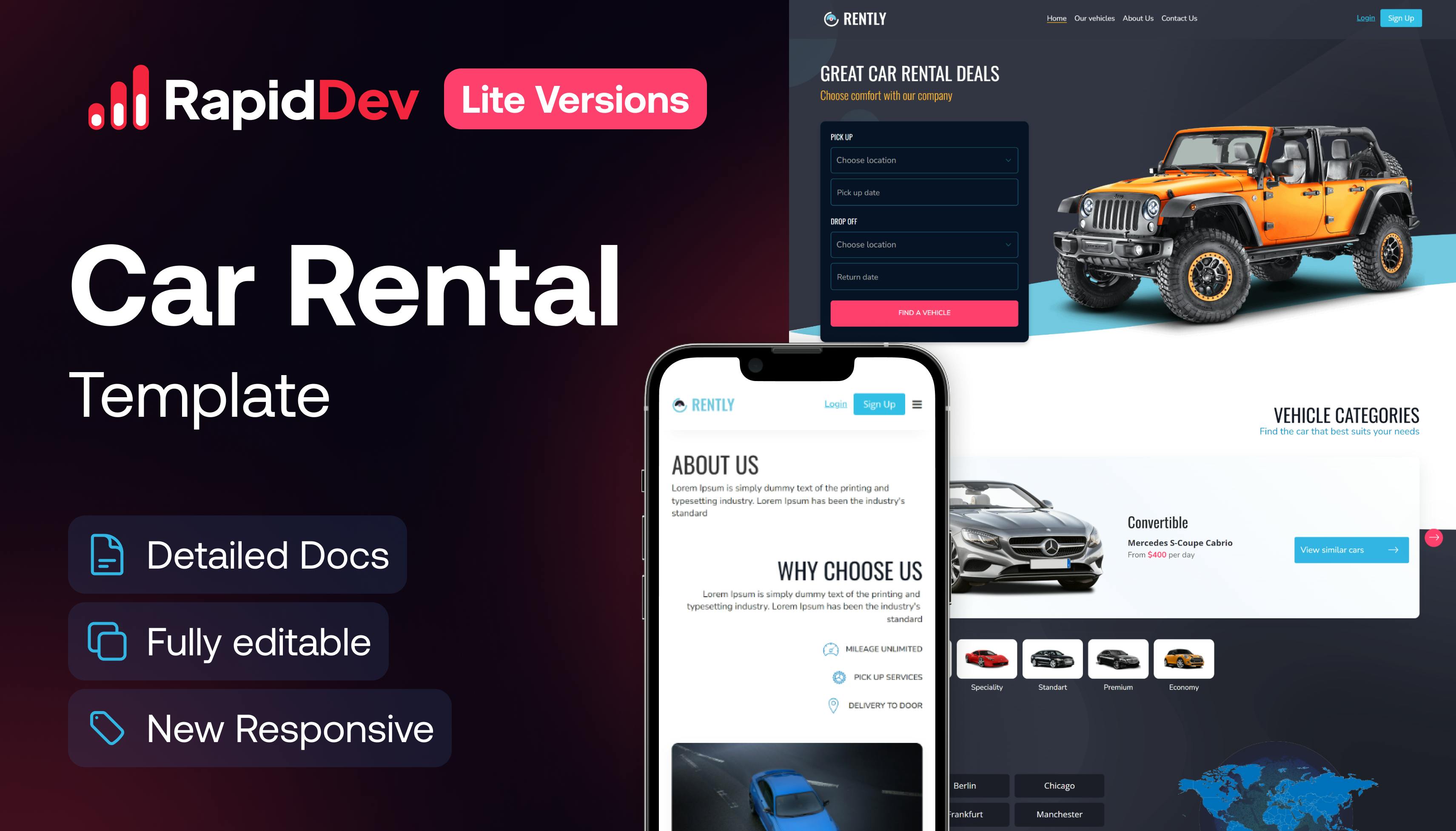 Rently Lite - Car Rental Template | Bubble