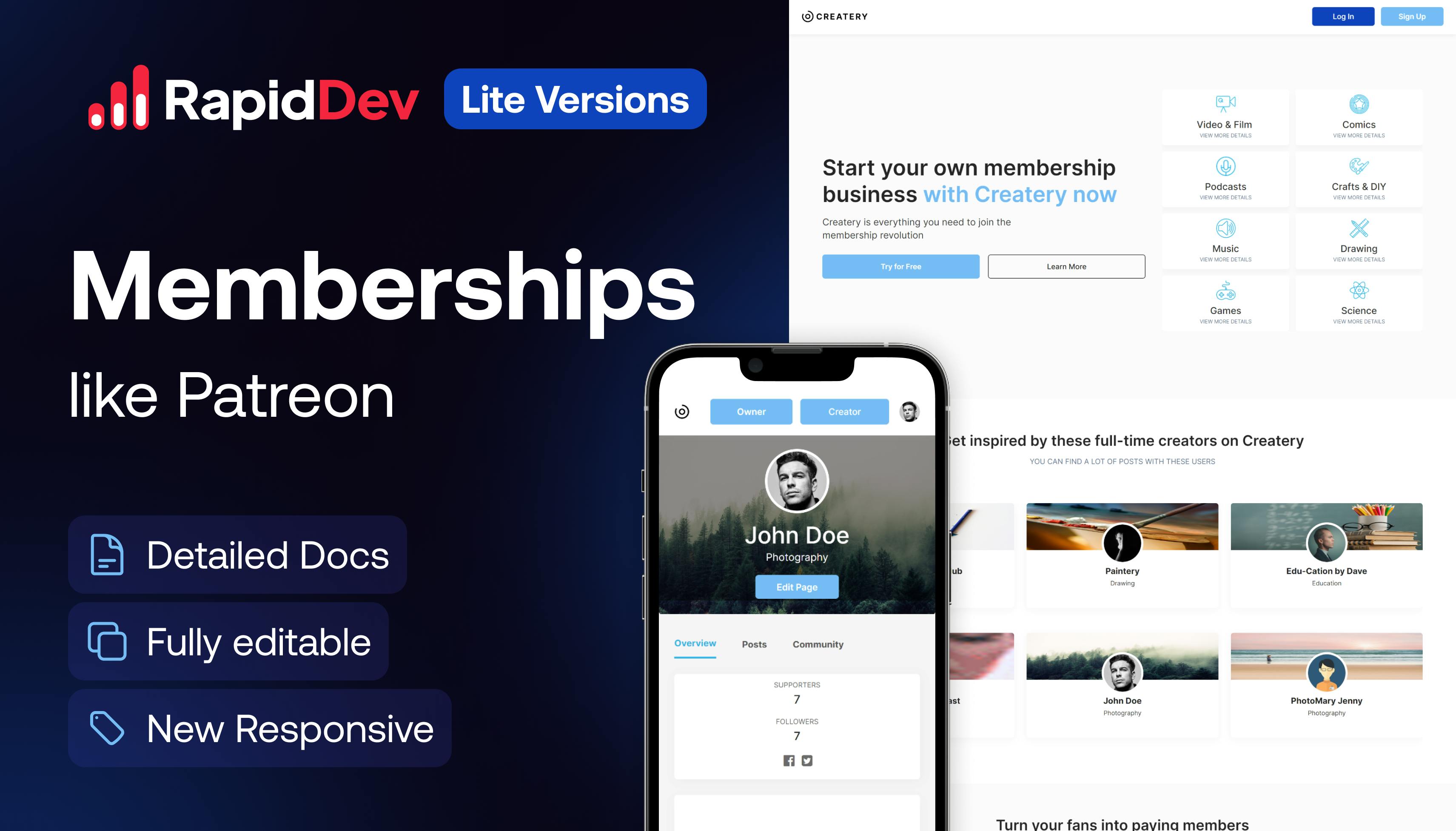 Patreon like Monetization Lite Template | Bubble