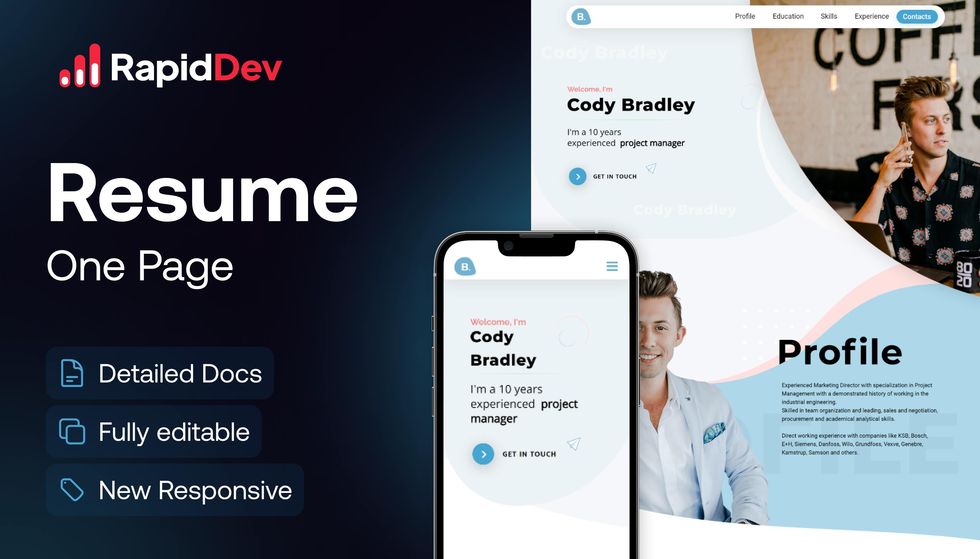 One Page Resume Template | Bubble
