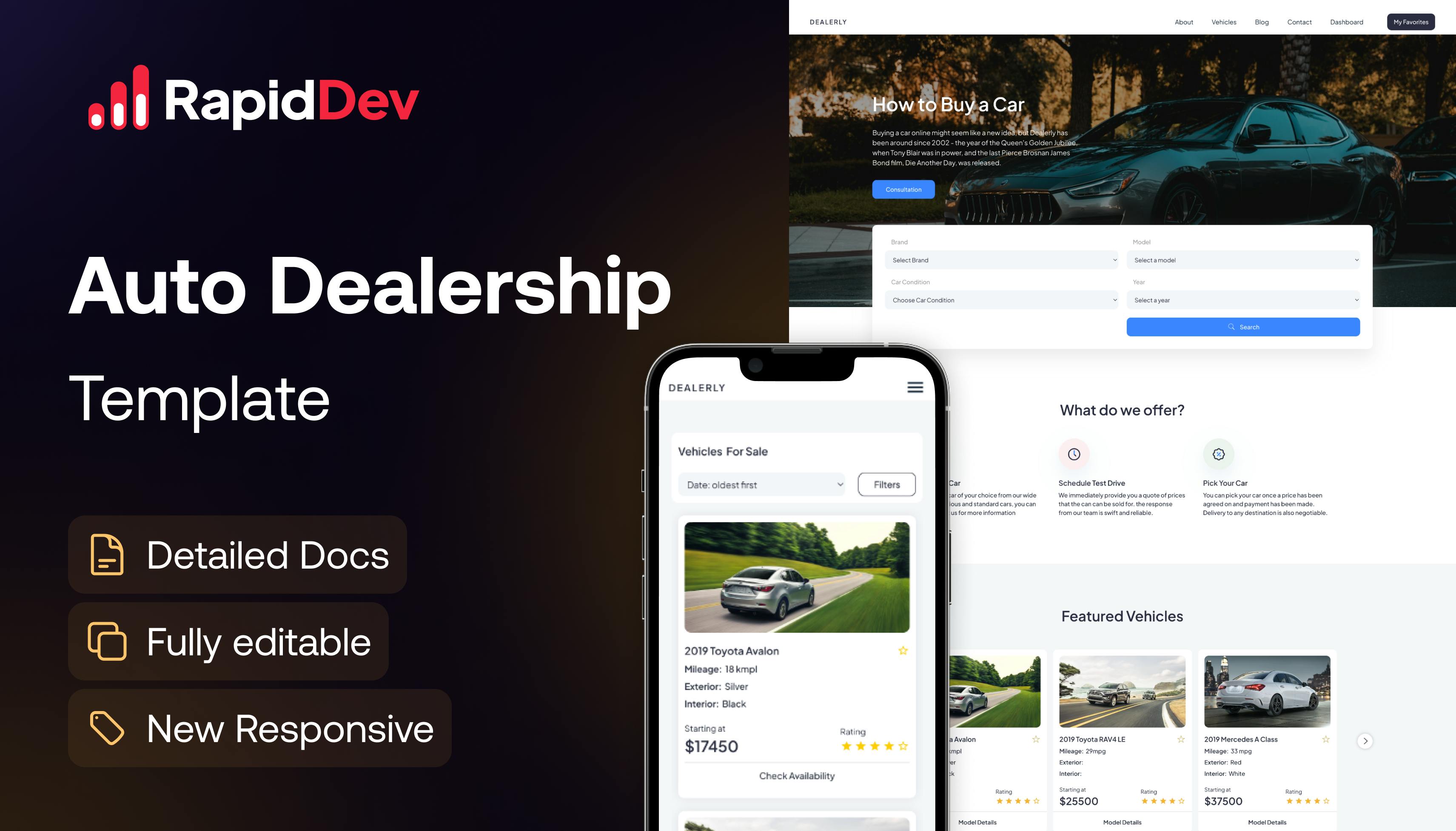 Dealerly - Auto Dealership Template | Bubble