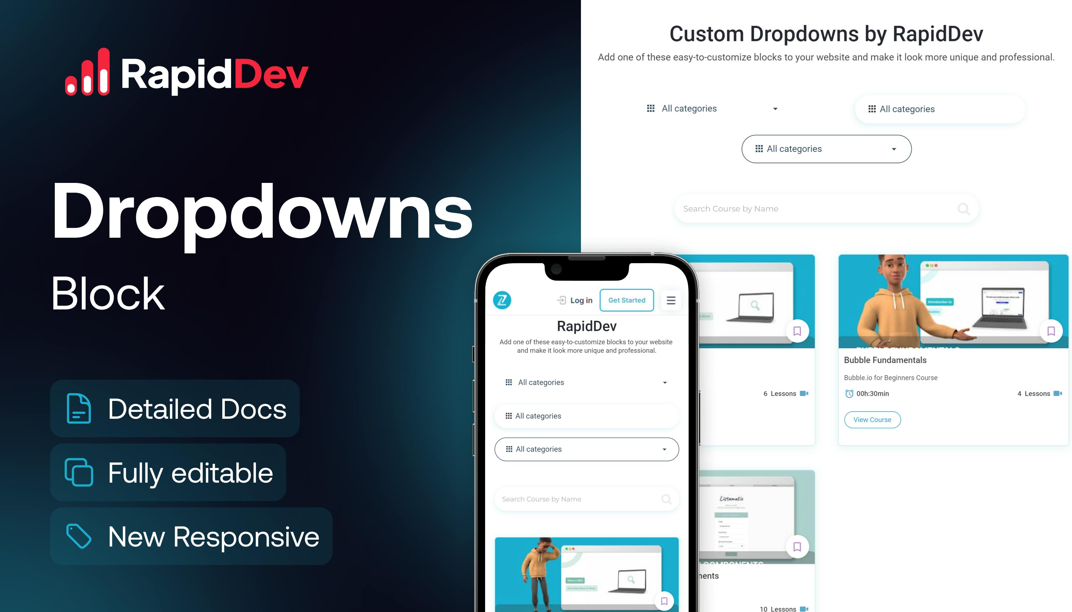 Custom Drop Down Block Template | Bubble