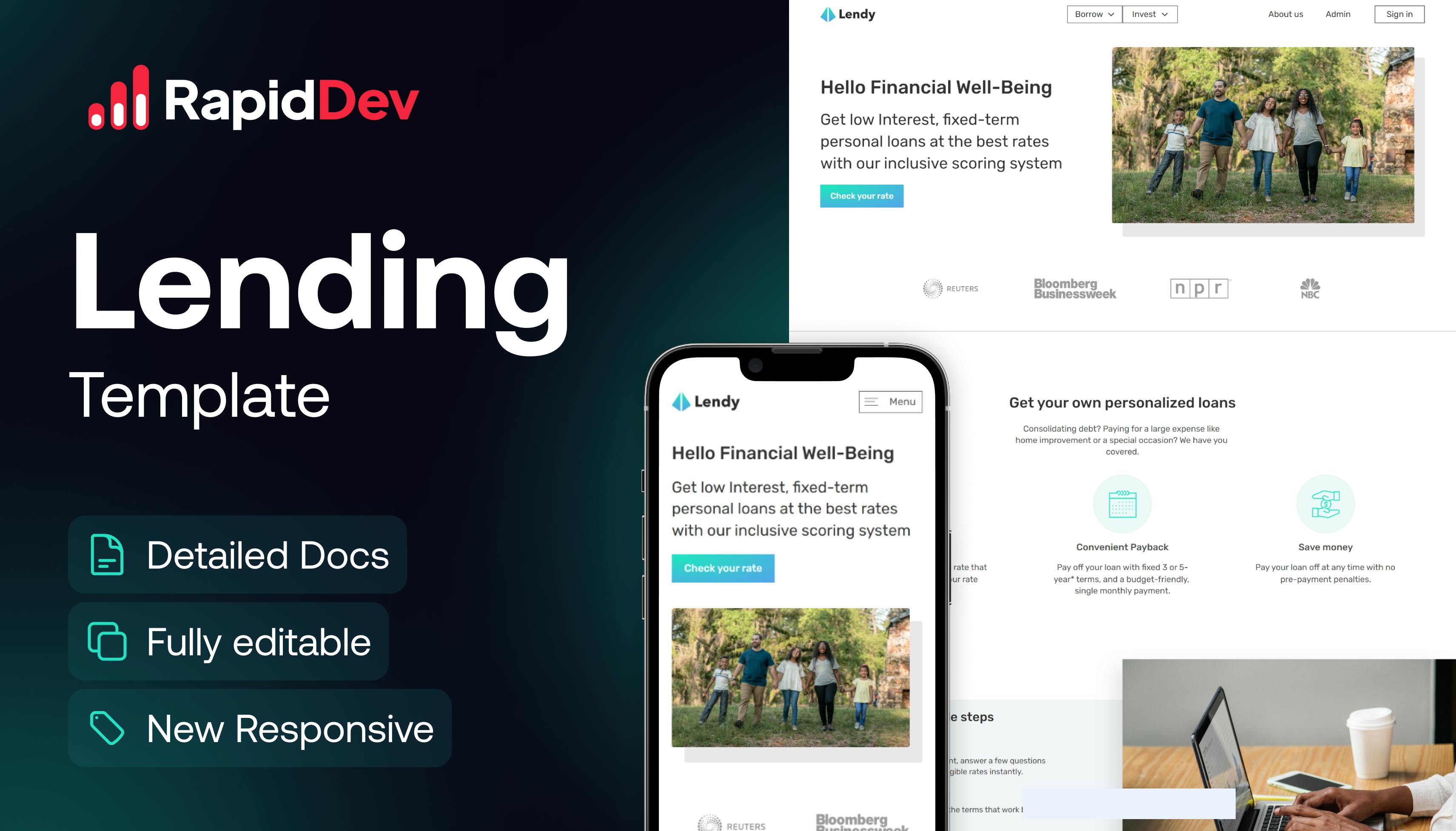 Lendy - Peer 2 Peer Lending Template | Bubble