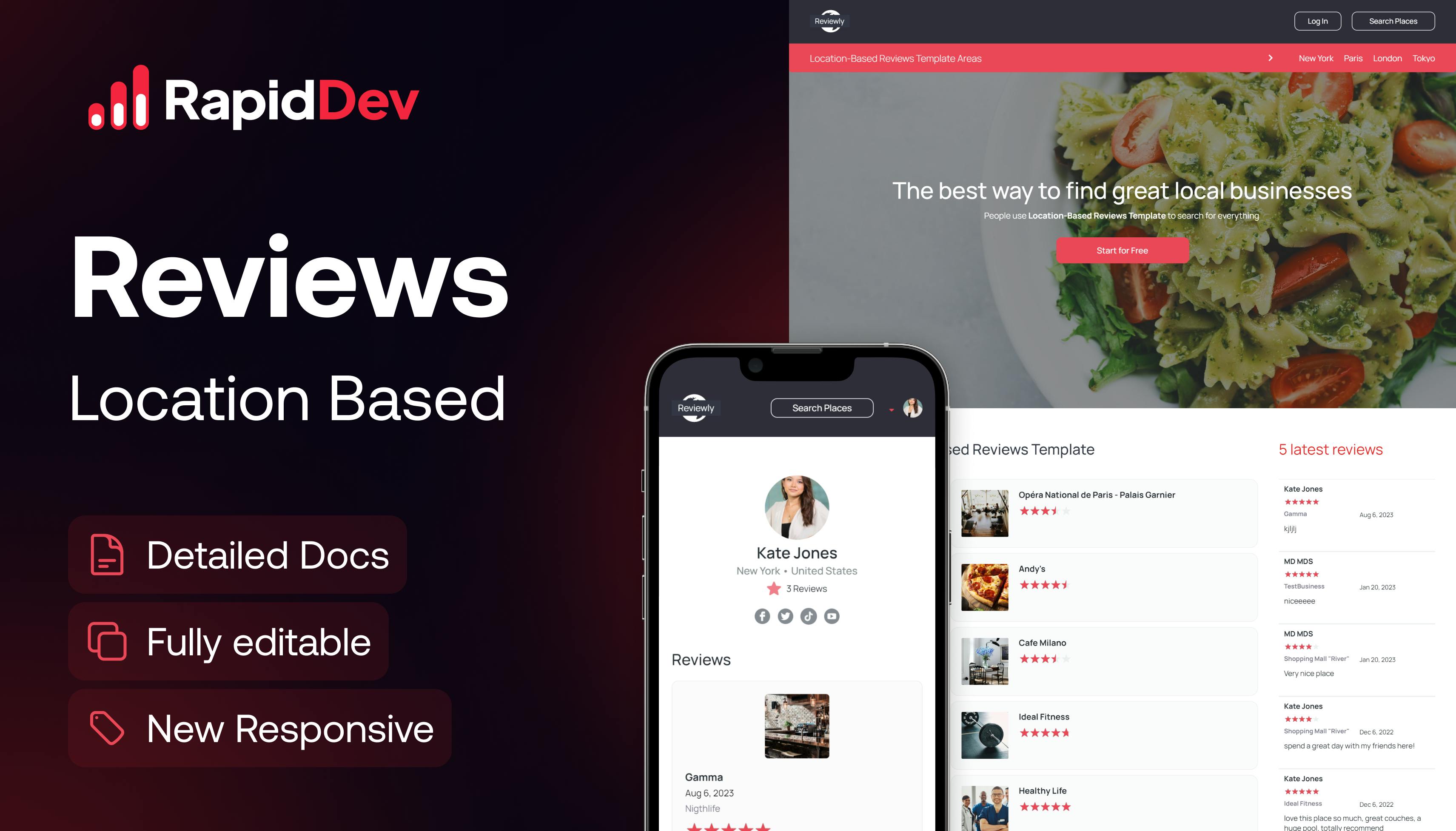 Location Based Reviews Template | Bubble