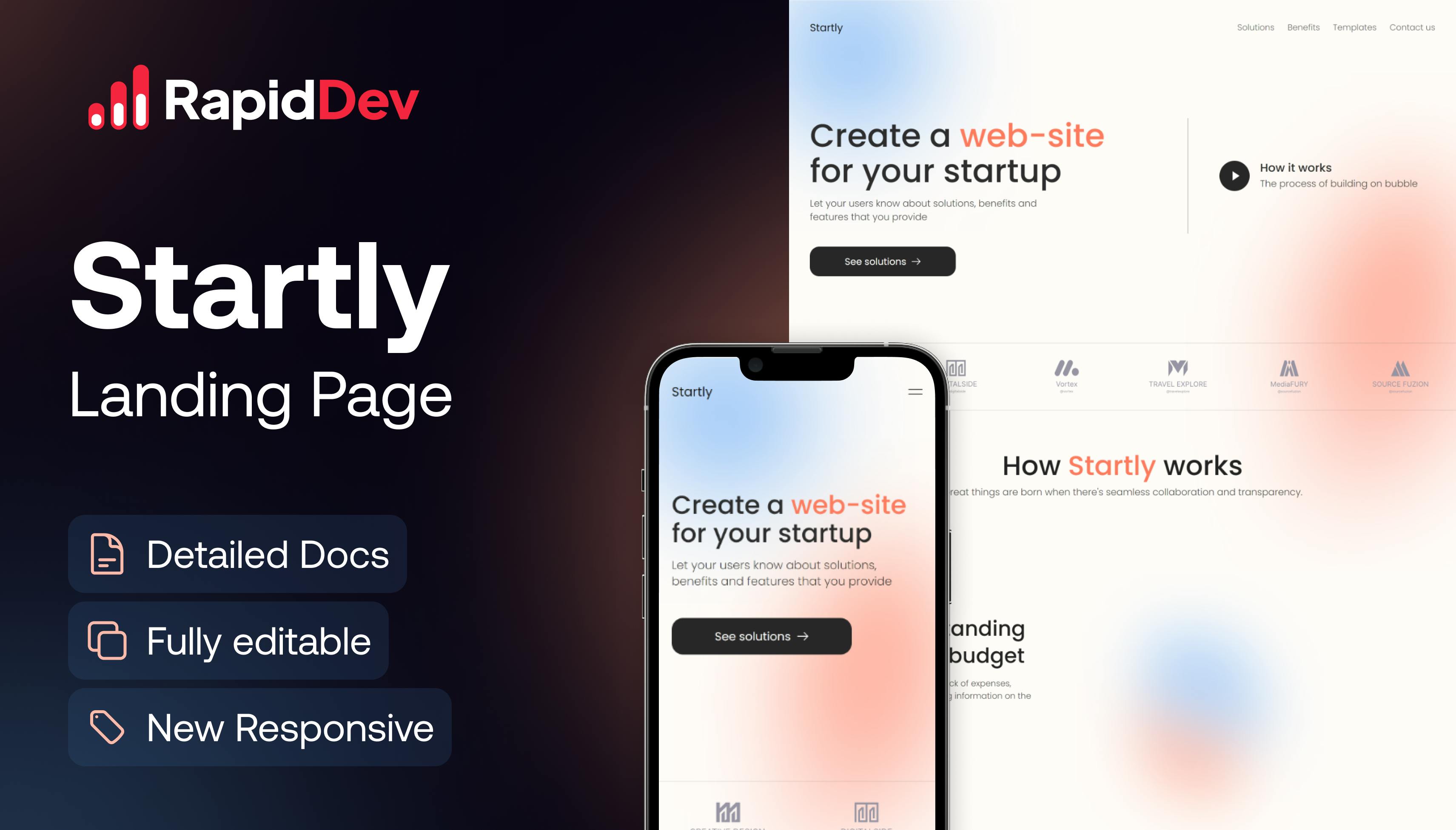 Startly - Startup Landing Page Template | Bubble