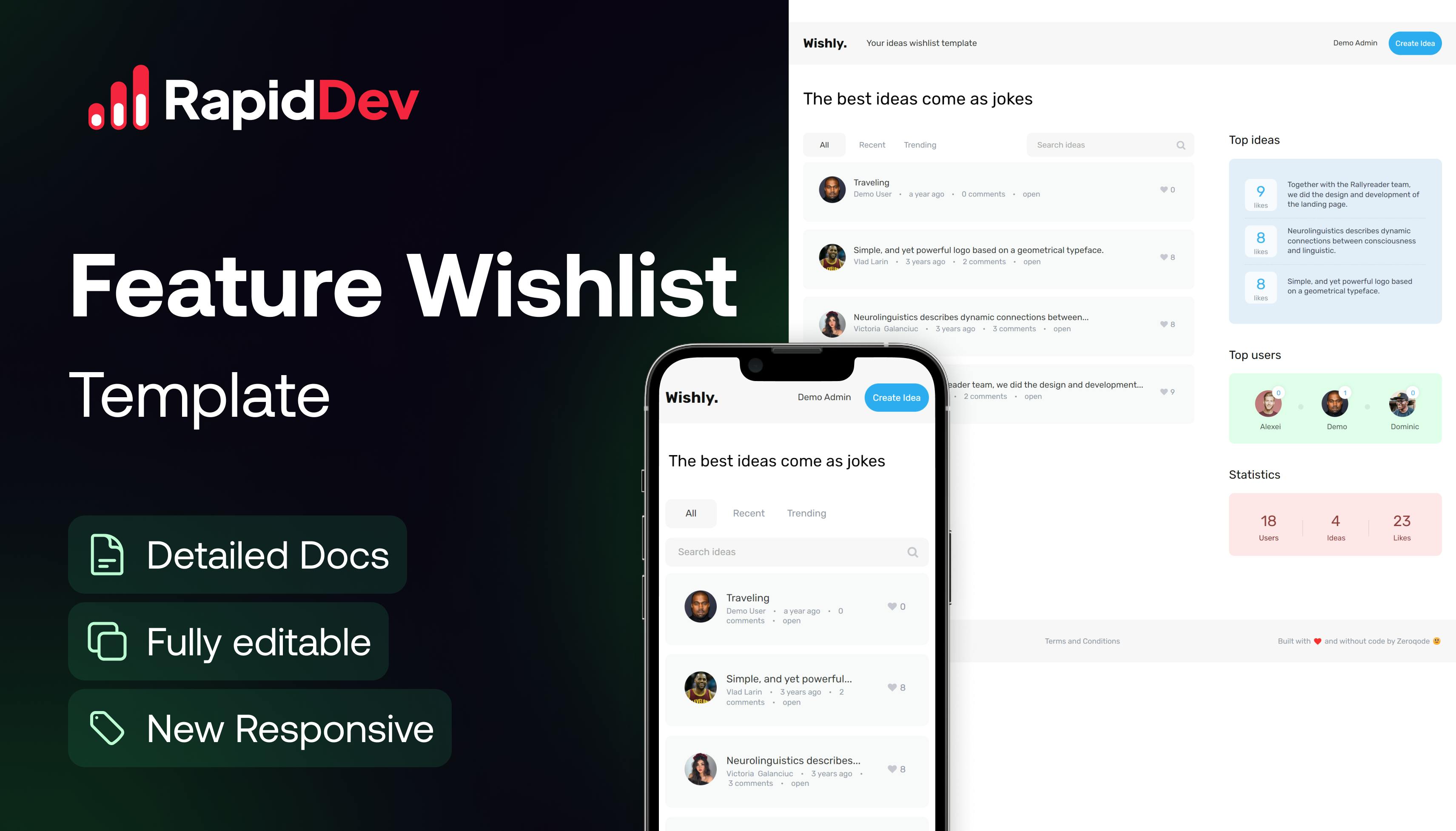 Wishly - Feature Wishlist Template | Bubble