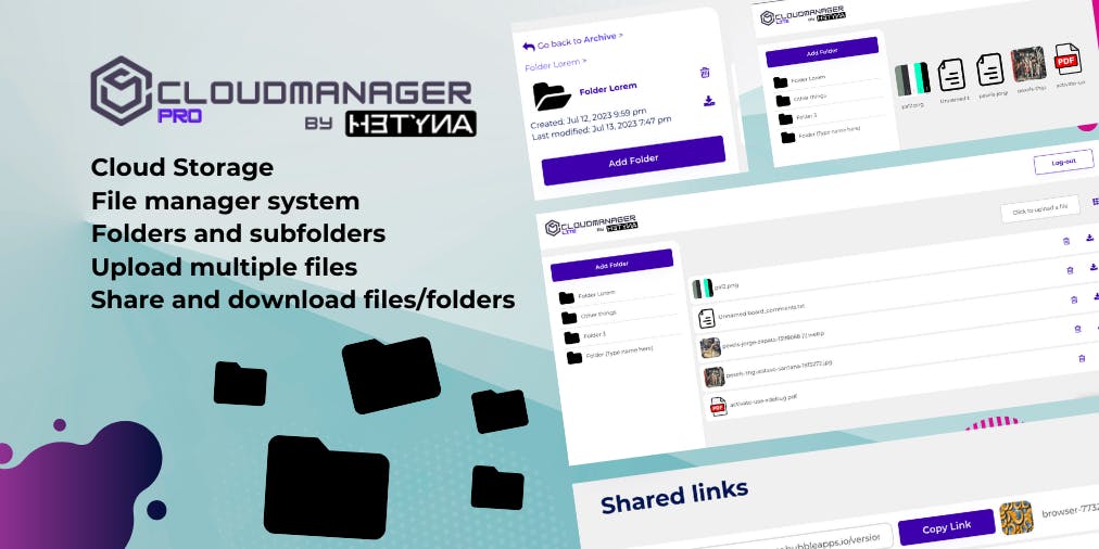 Cloudmanager Pro Storage File Template | Bubble