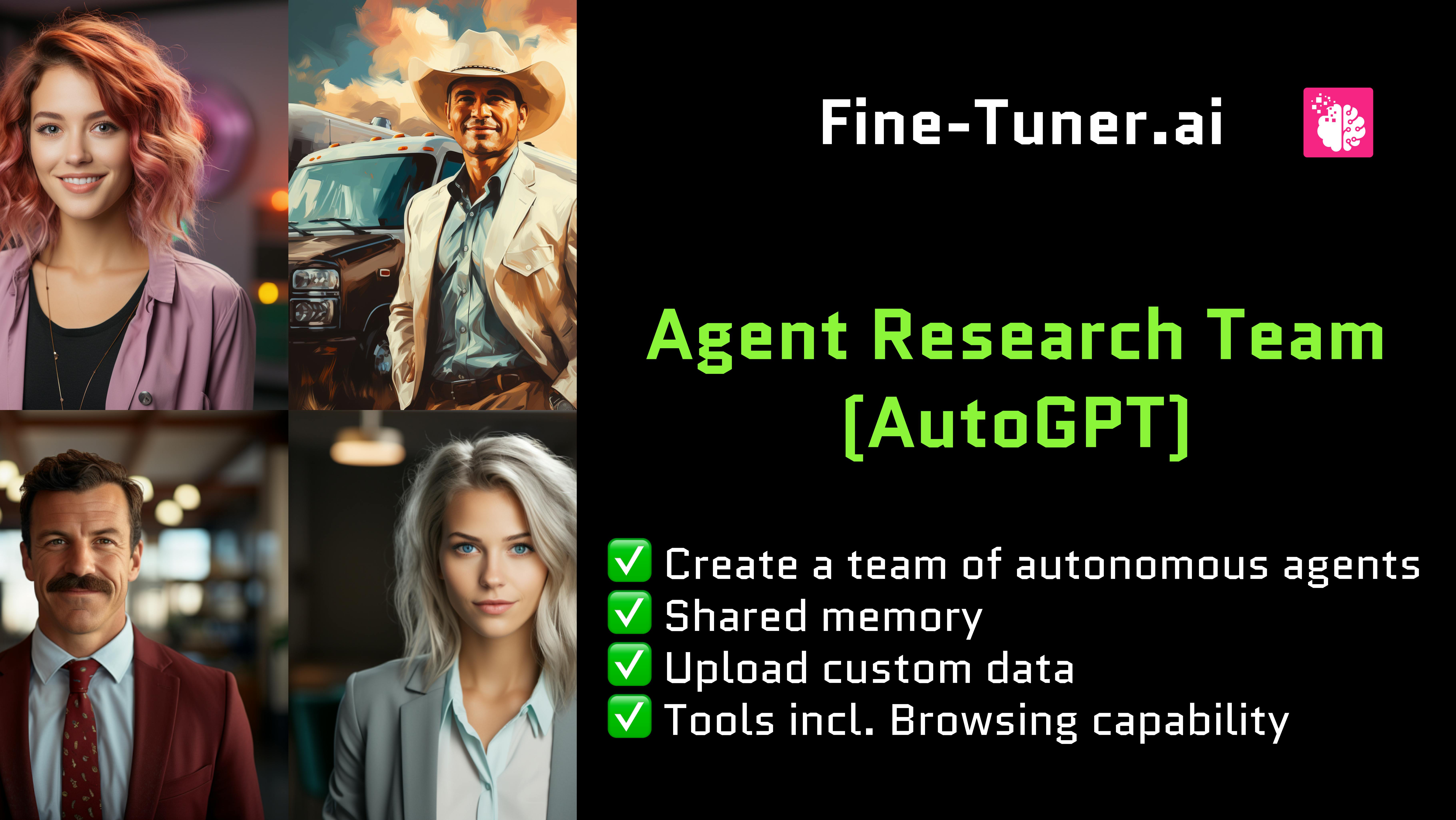 Agent Research Team (AutoGPT) Template | Bubble