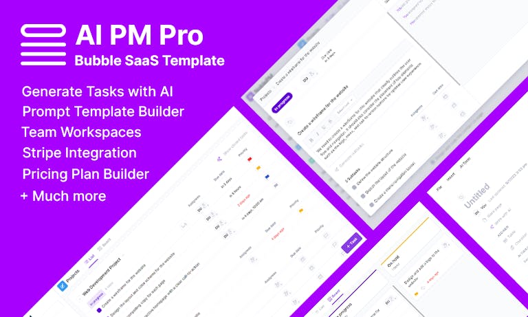 AI Project Management SaaS Template | Bubble