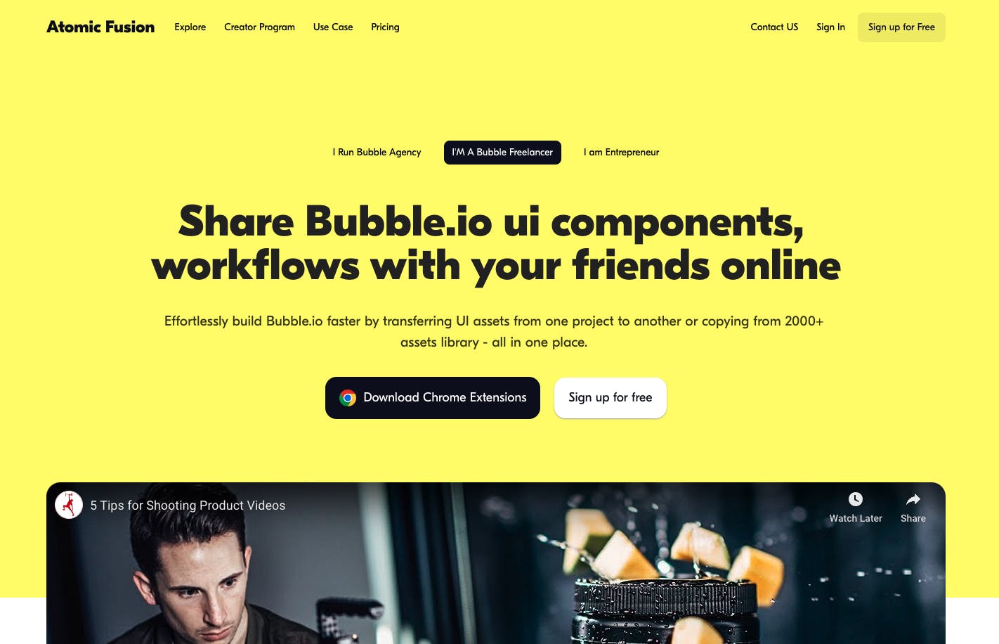 Product - Saas Landing Page Template | Bubble