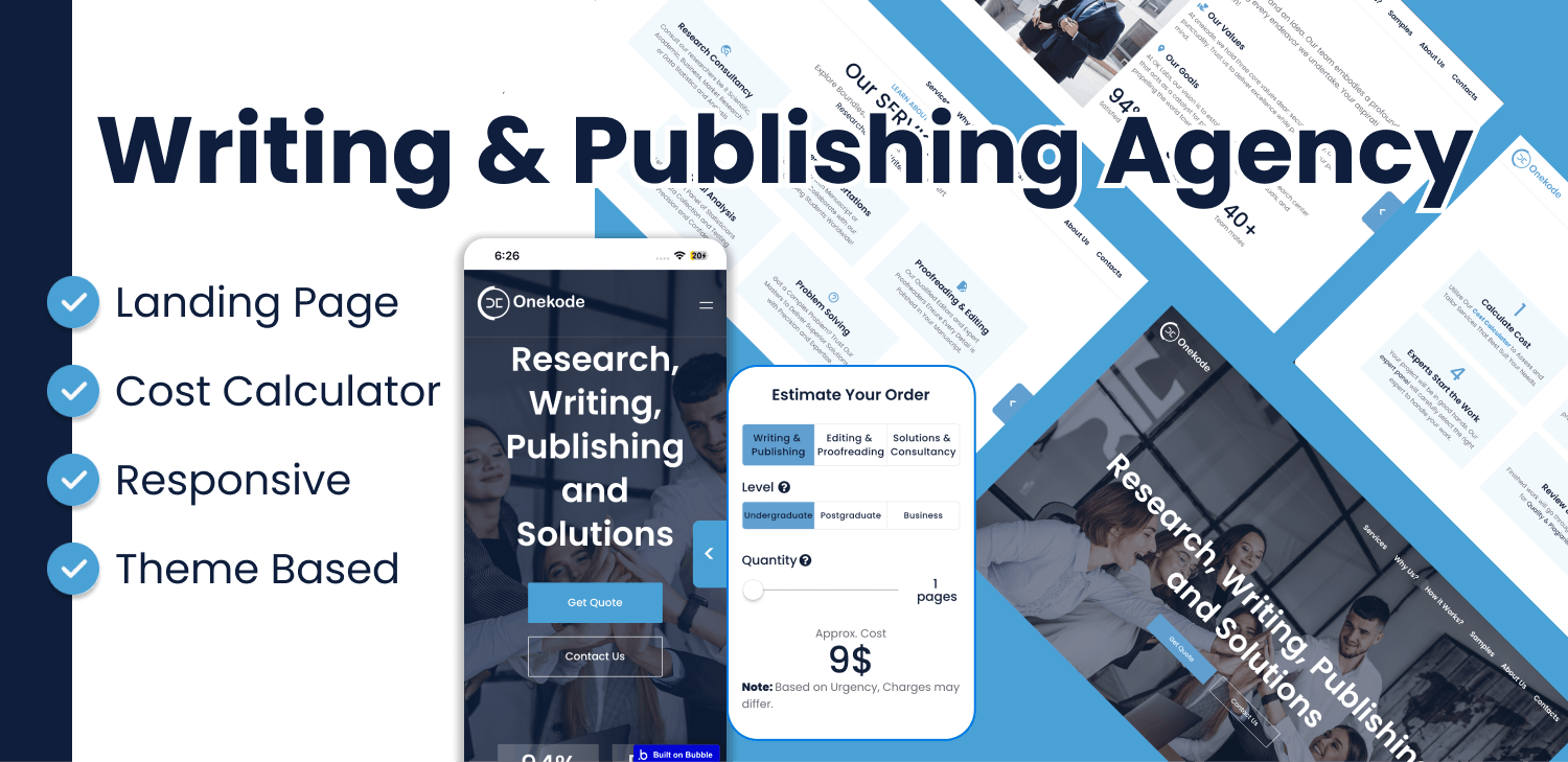 OneWrite- Writing & Publishing Template | Bubble