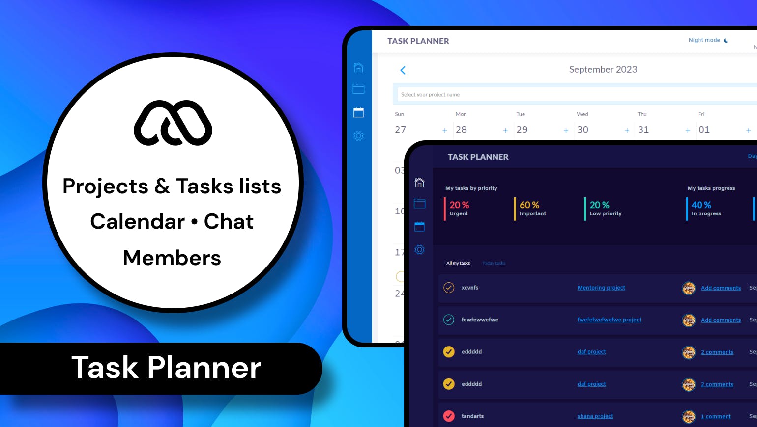 Task Planner + Calendar Template | Bubble