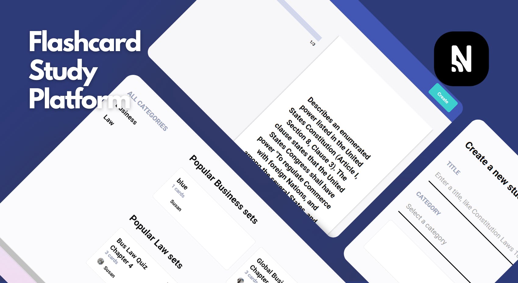 Flashcard Study Platform Template | Bubble