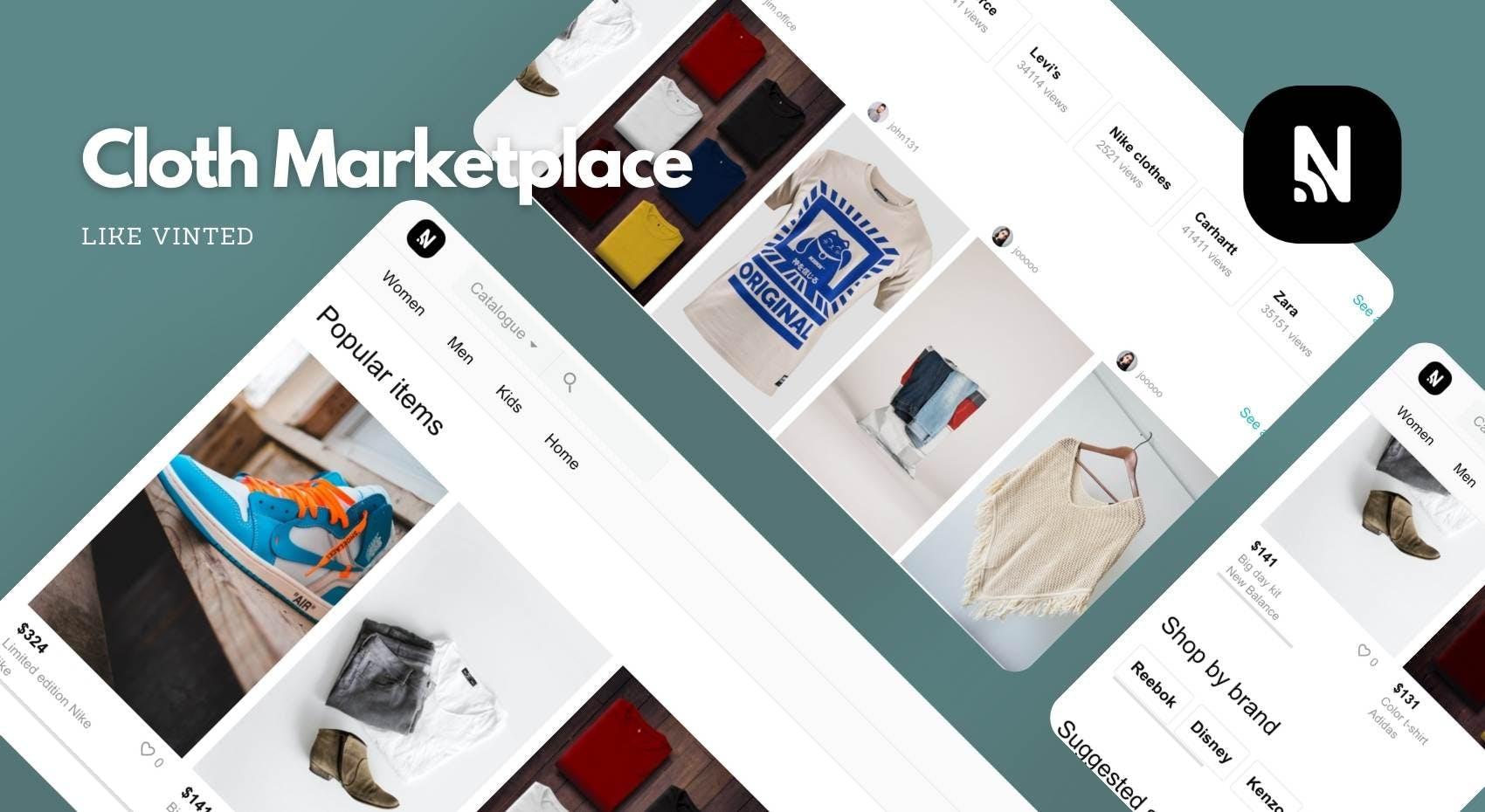 Cloth Marketplace like Vinted Template | Bubble