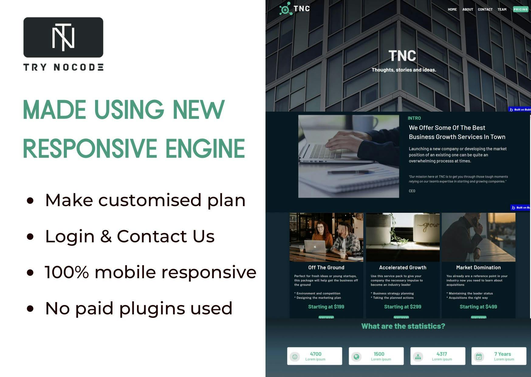 Dark Mode Landing Page Template | Bubble