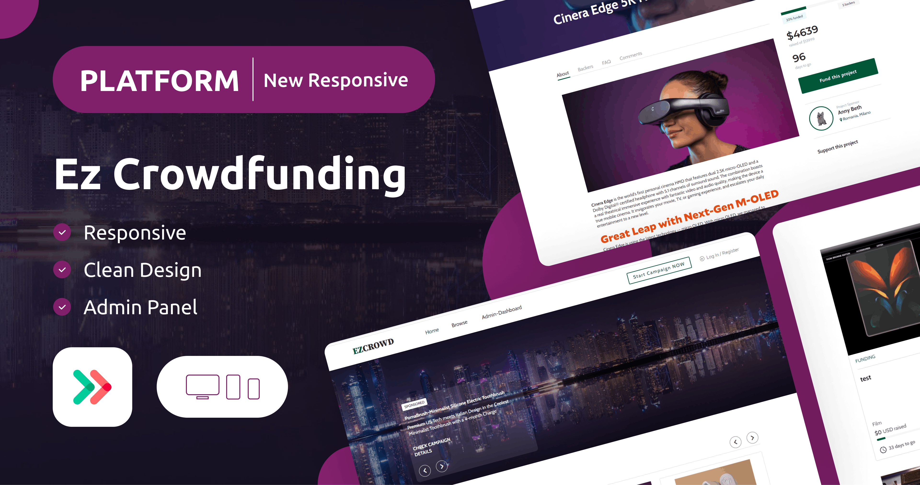Ez Crowdfunding & Fundraising Template | Bubble