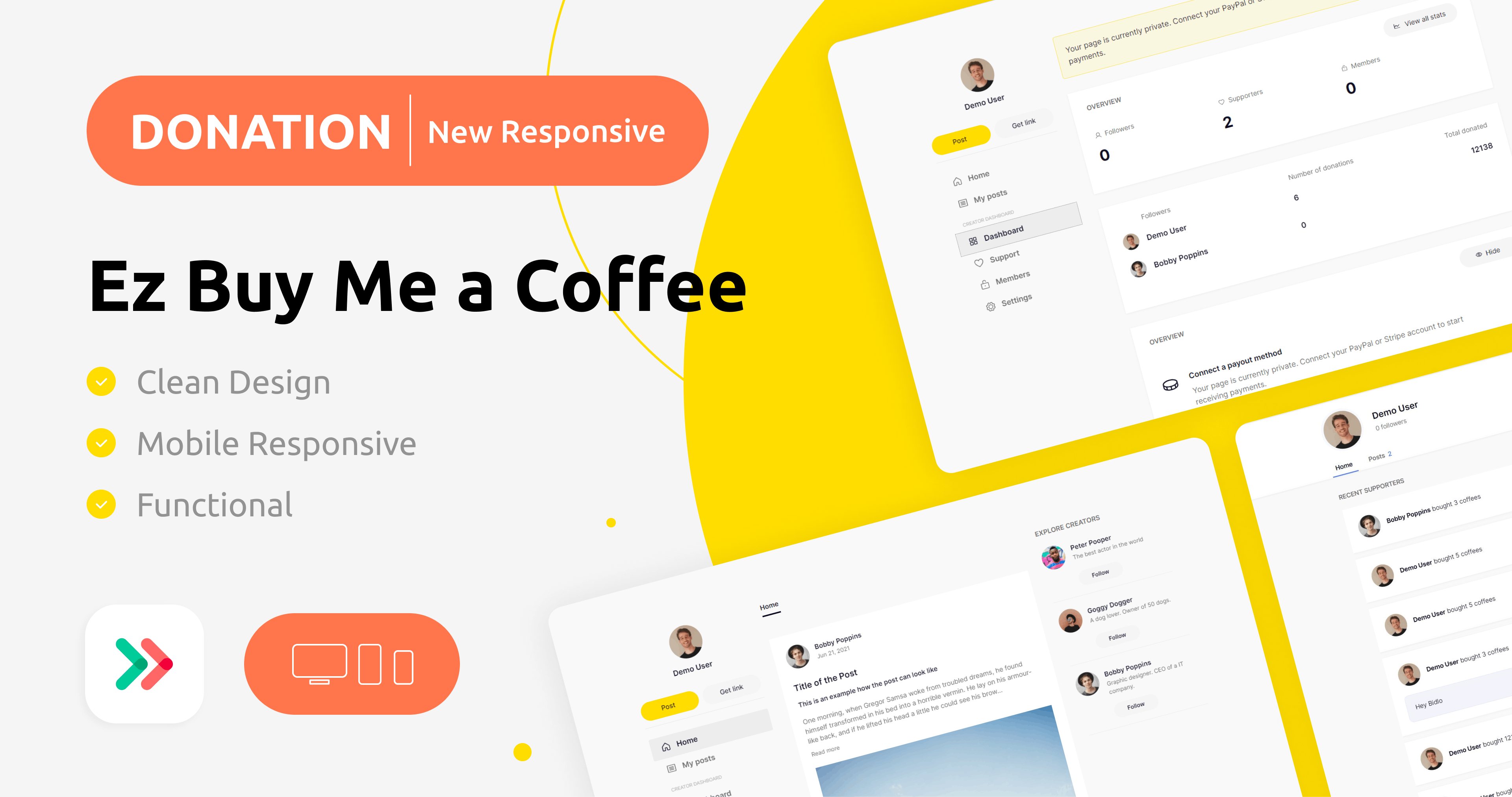 Ez Buy Me a Coffee - Donations Template | Bubble