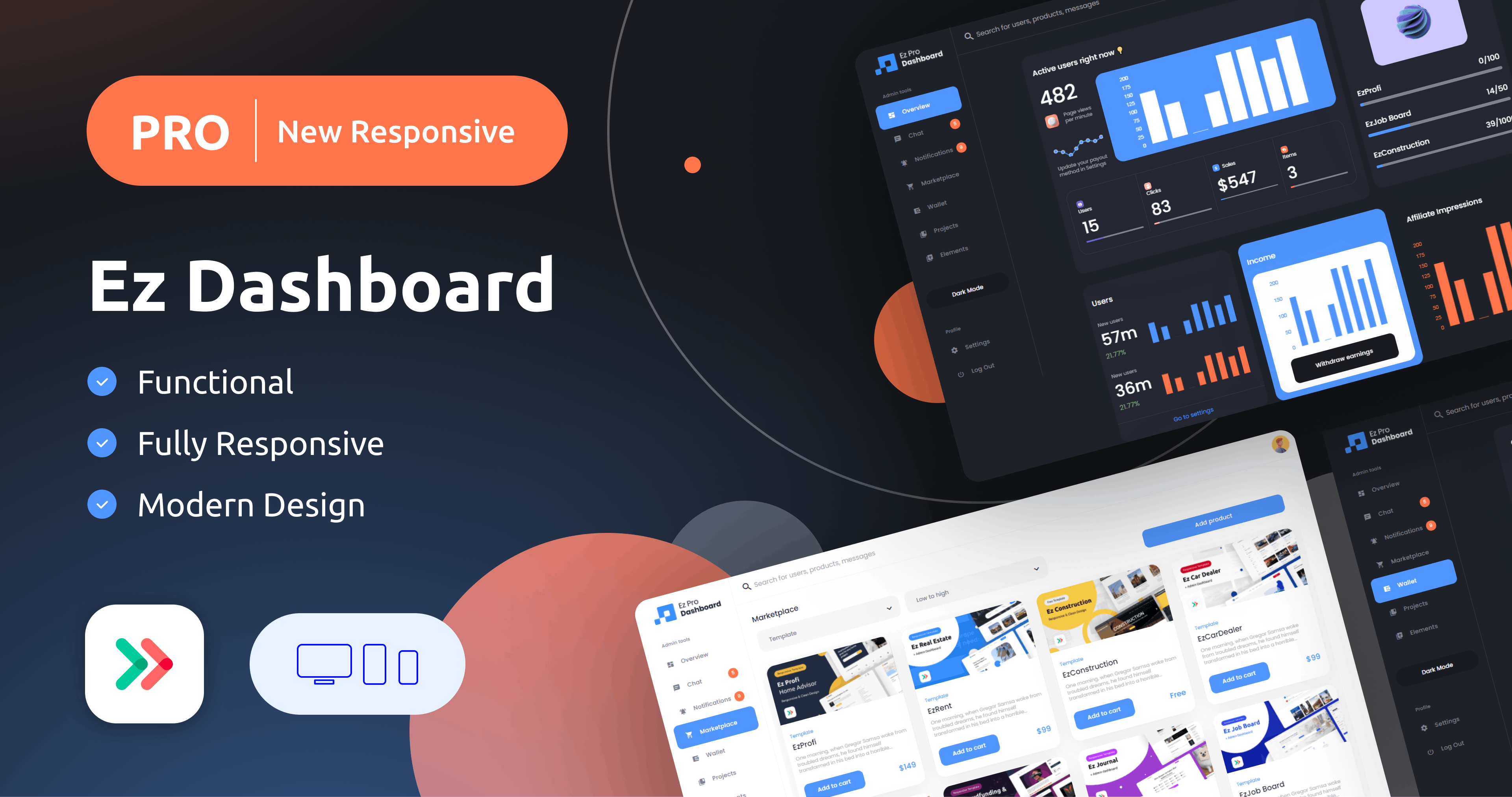 Ez Dashboard Pro Template | Bubble