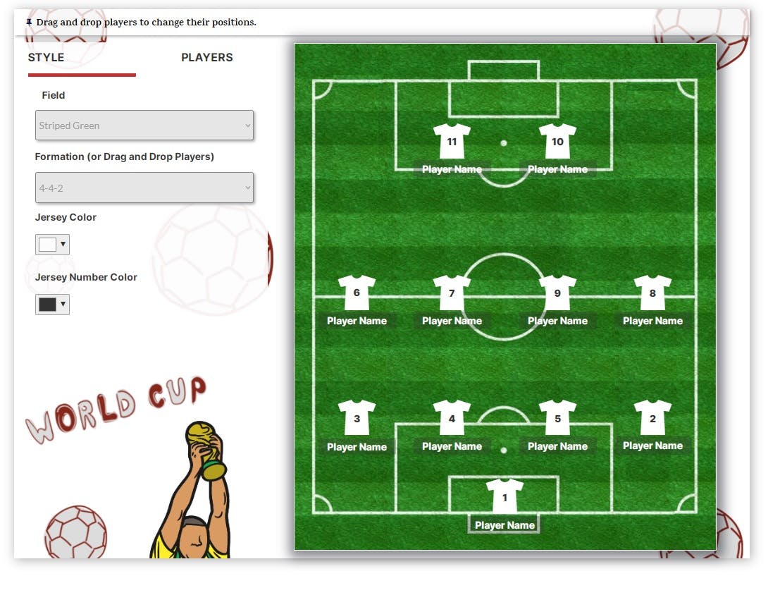 Createsoccerformation Template | Bubble