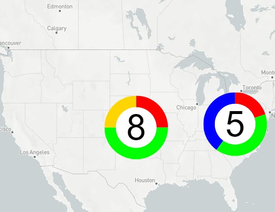 Mapbox Cluster Pie Markers Map Plugin | Bubble