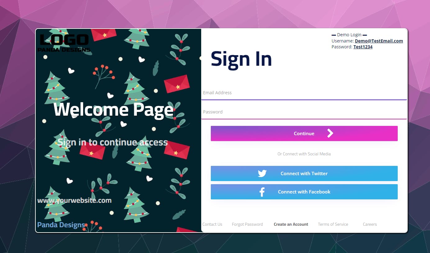 Stylized Login Screen Template | Bubble