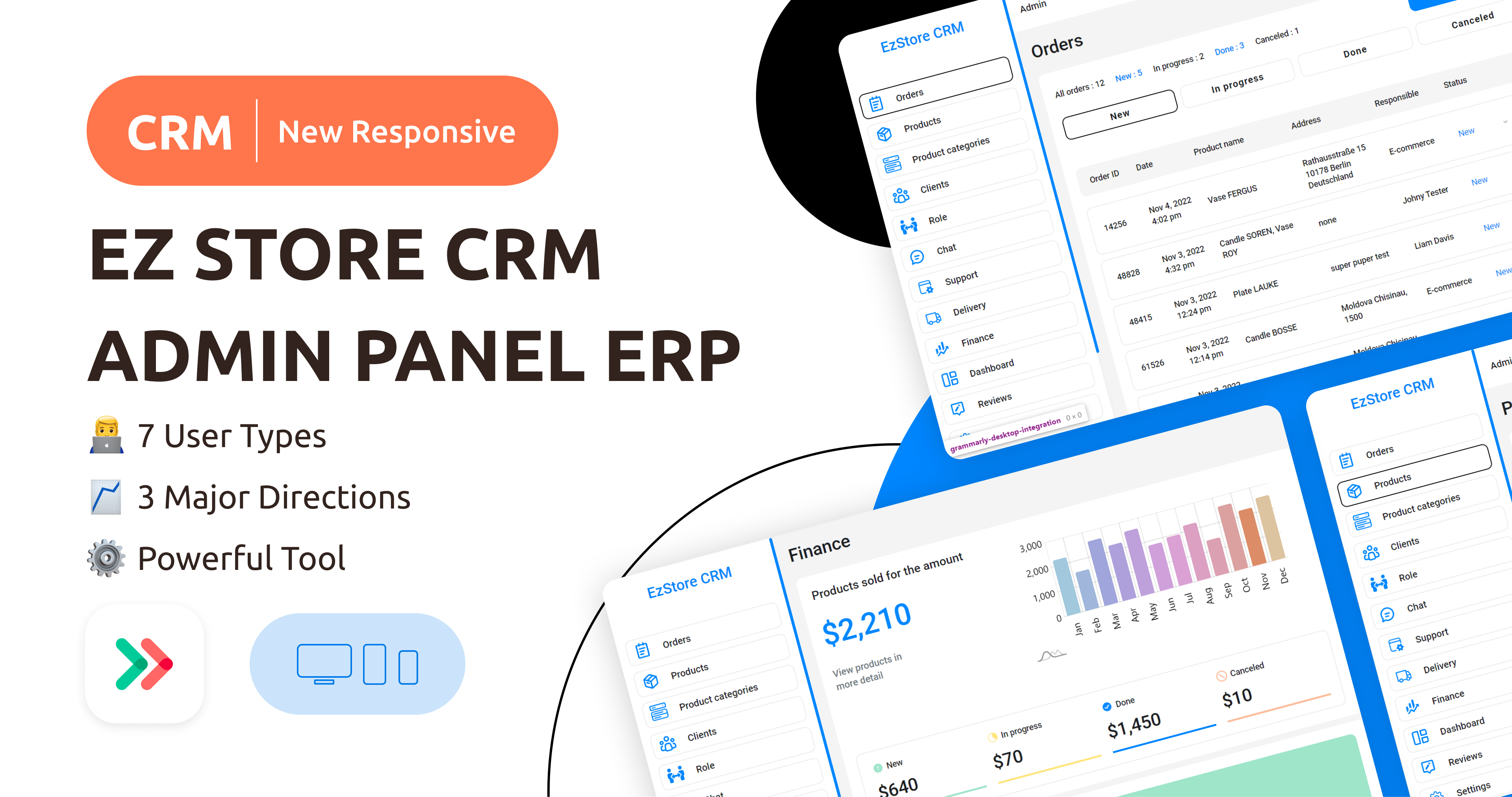 Ez Store Admin Panel, CRM Template | Bubble