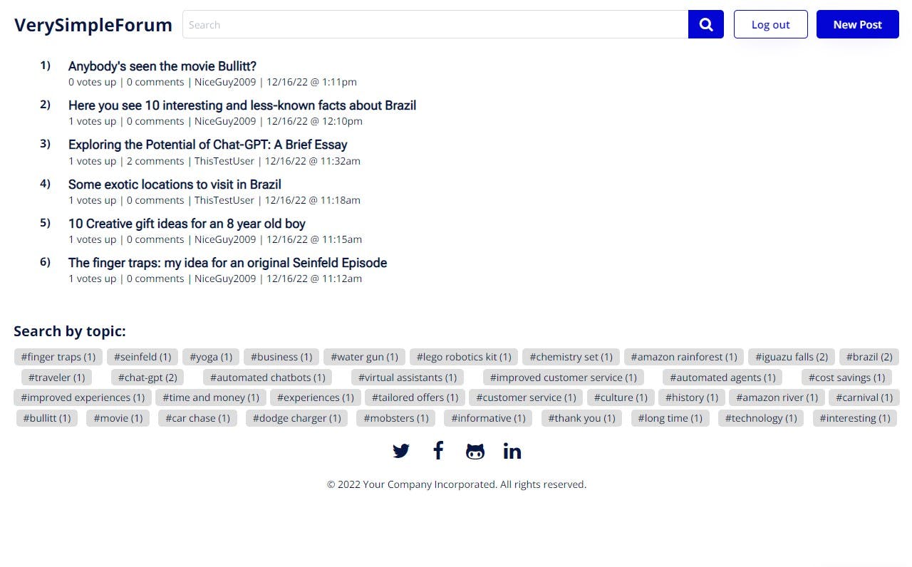 Very Simple Forum Template | Bubble