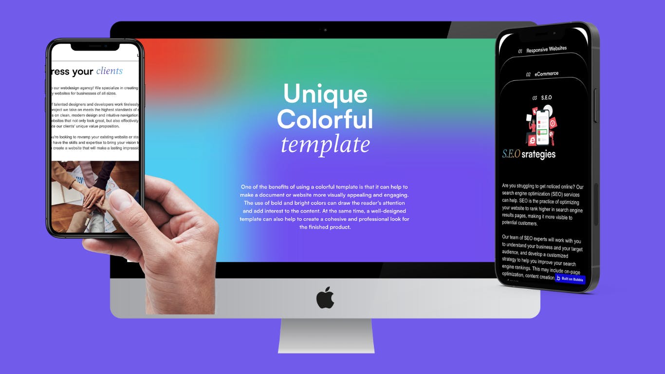 Colorful Landing Page Template | Bubble