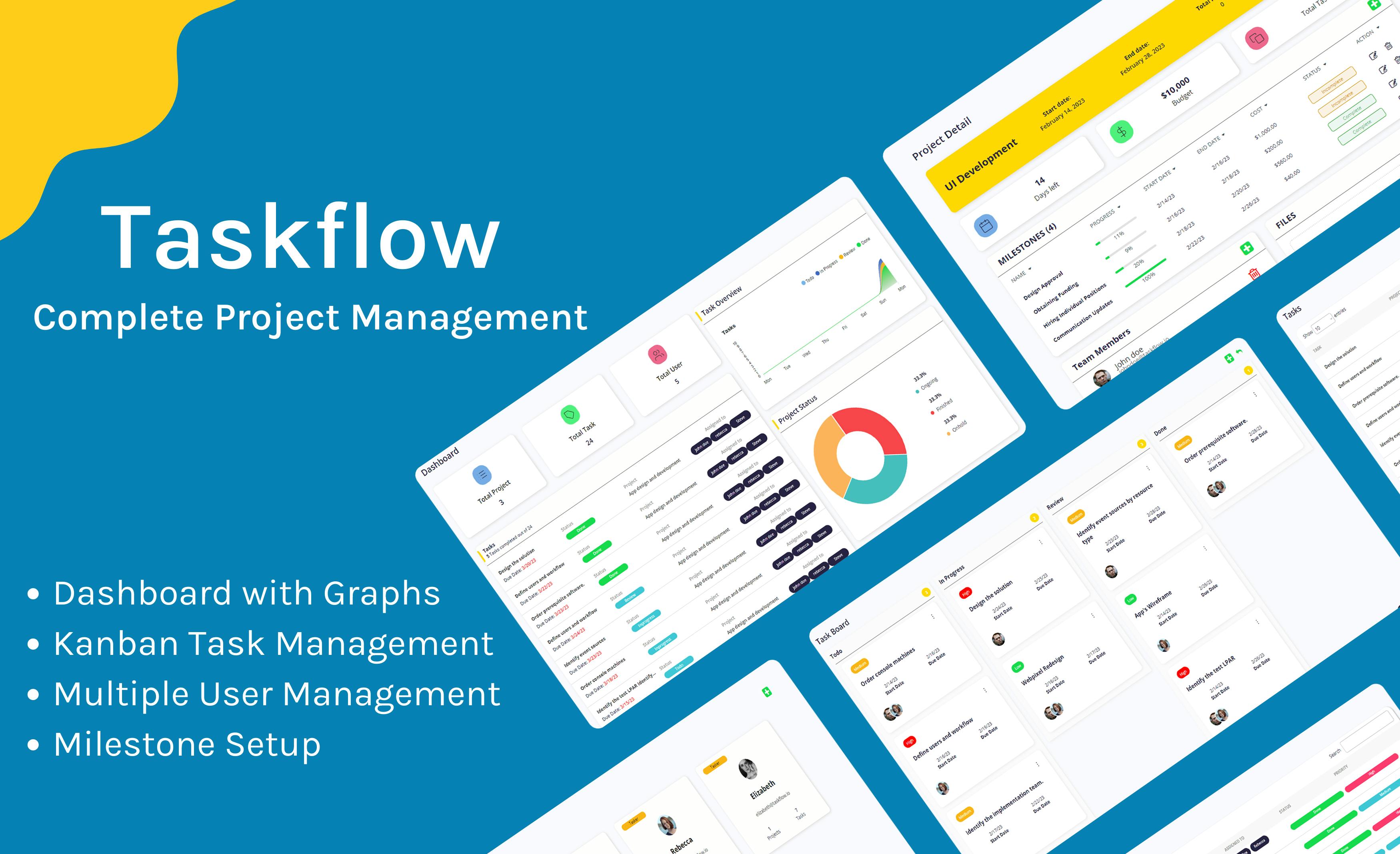 TaskFlow - Project Management Template | Bubble
