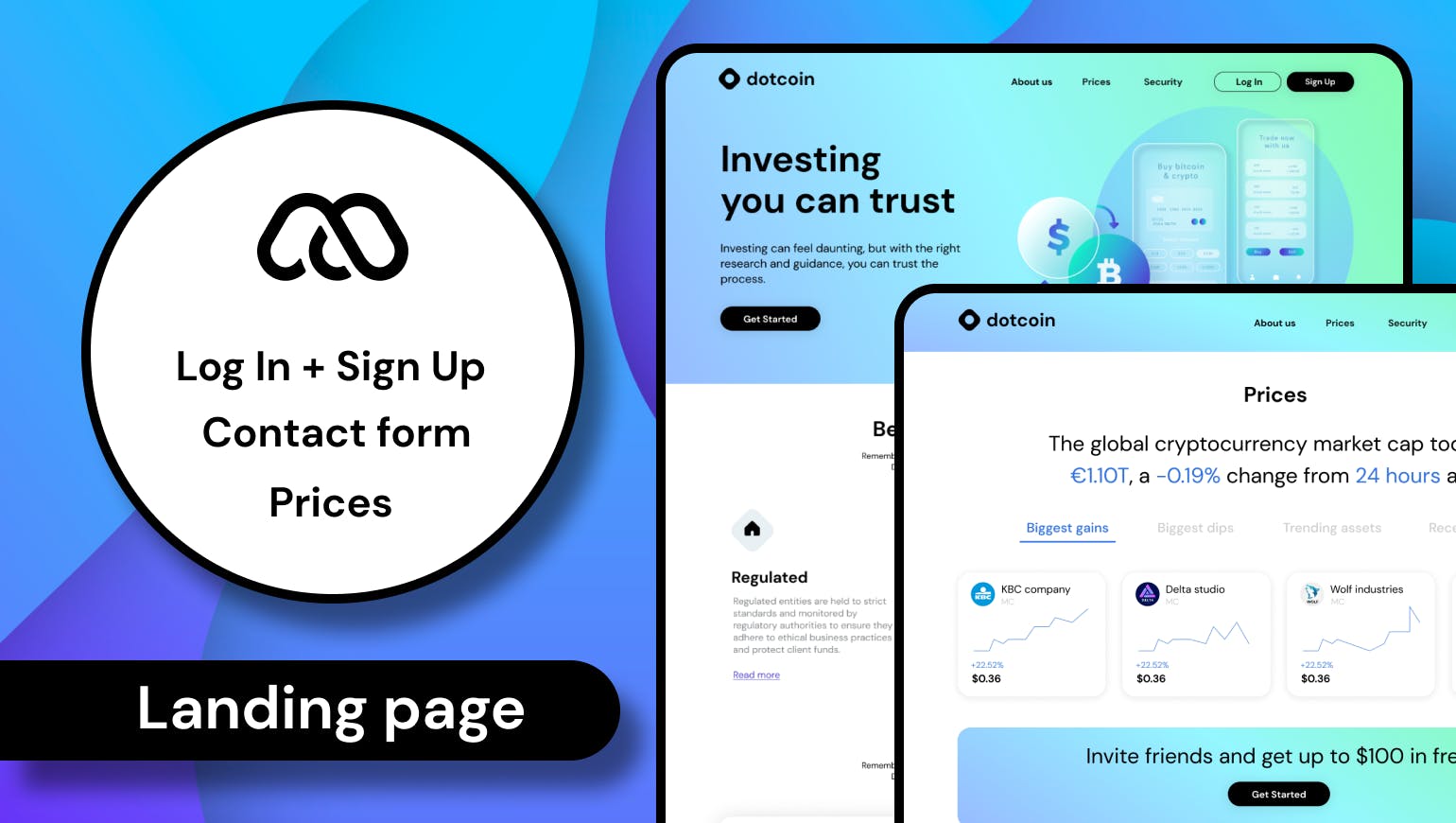 Cryptocurrency Landing Page Template | Bubble
