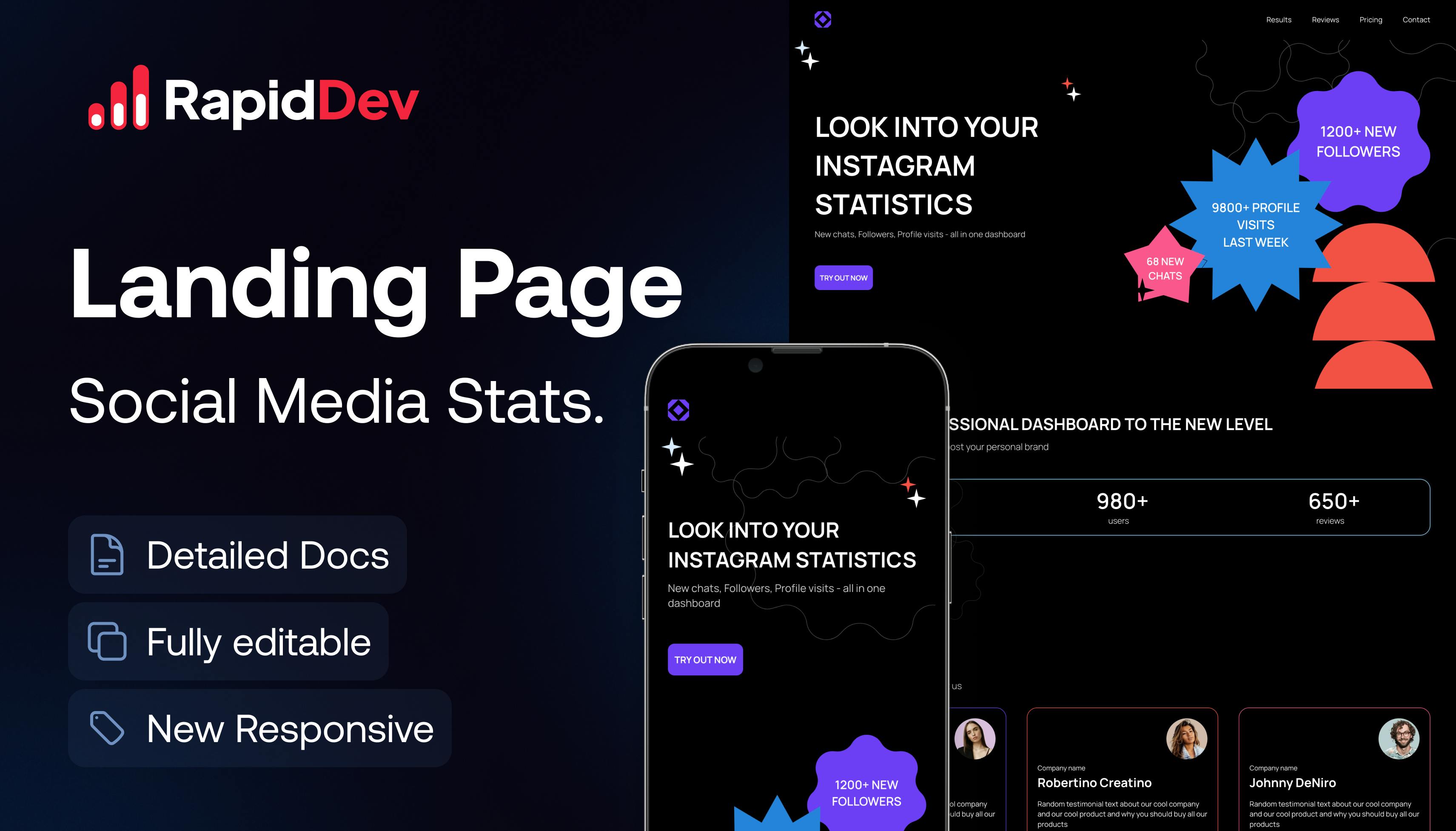 SM Statistics Landing Page Template | Bubble