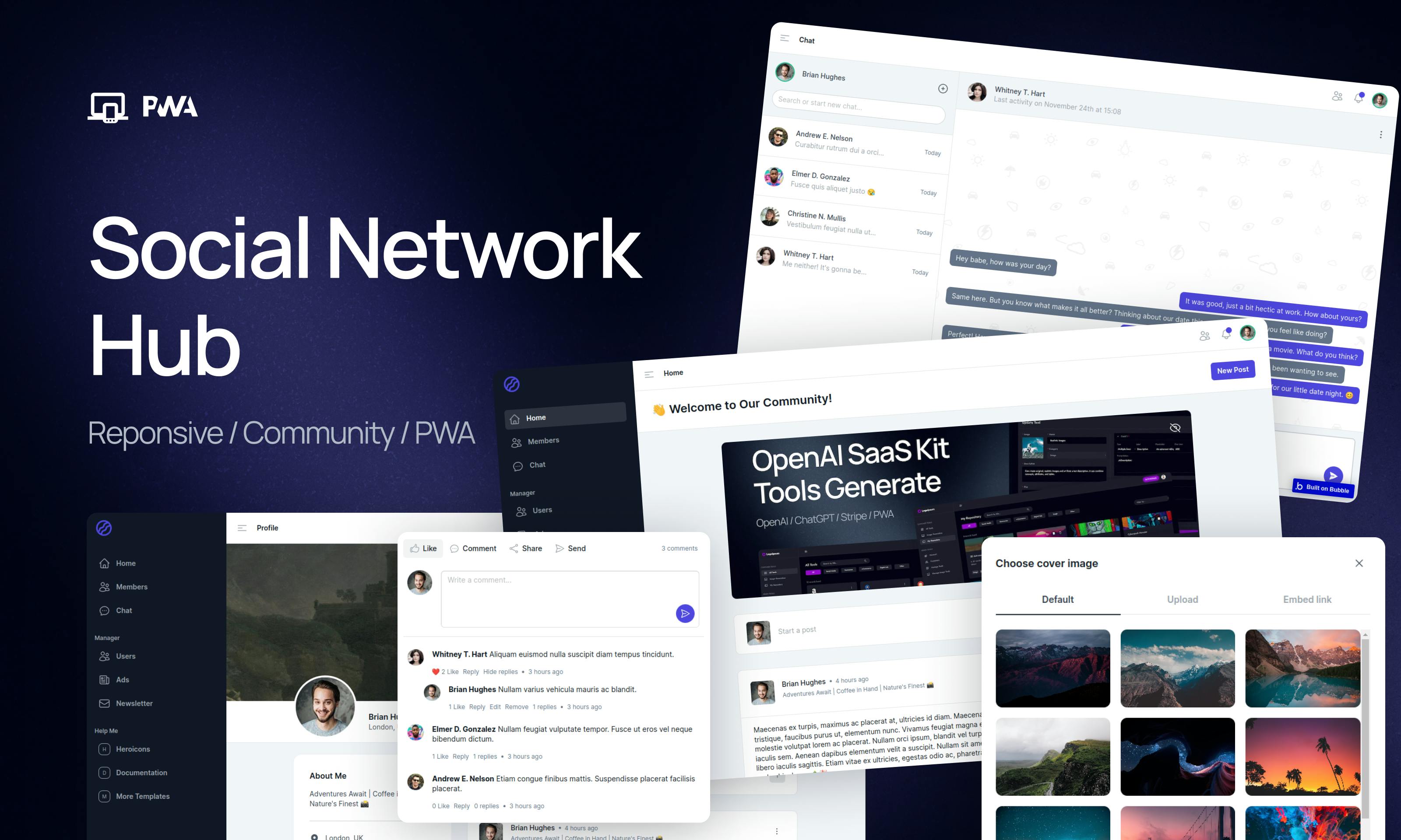 Social Network Hub Template | Bubble