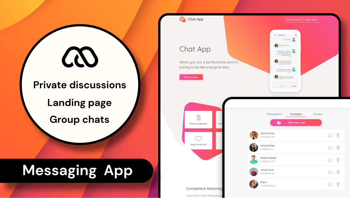 Chat App + Landing Page Template | Bubble