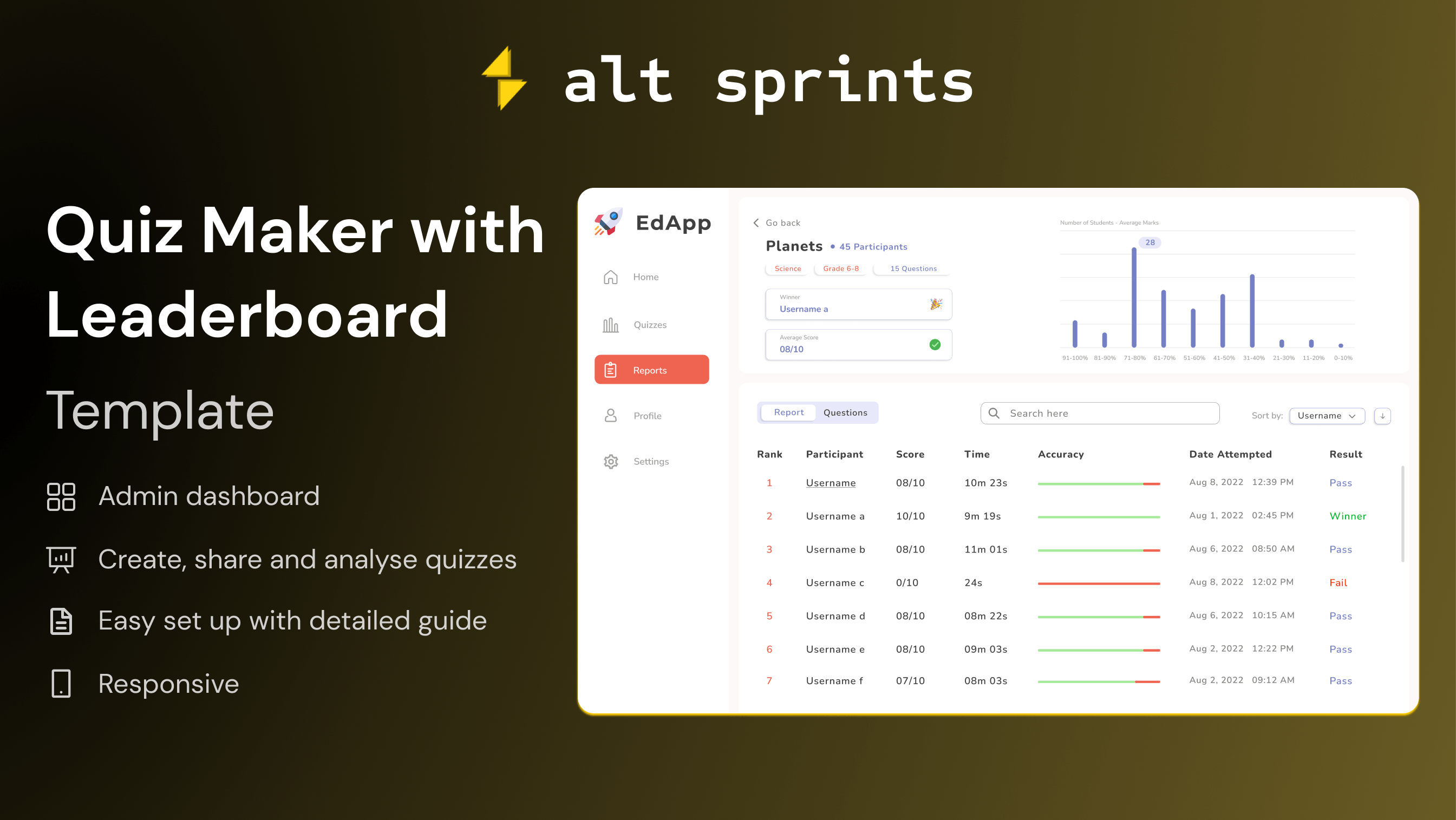 Quiz Maker With Leaderboard Template Bubble