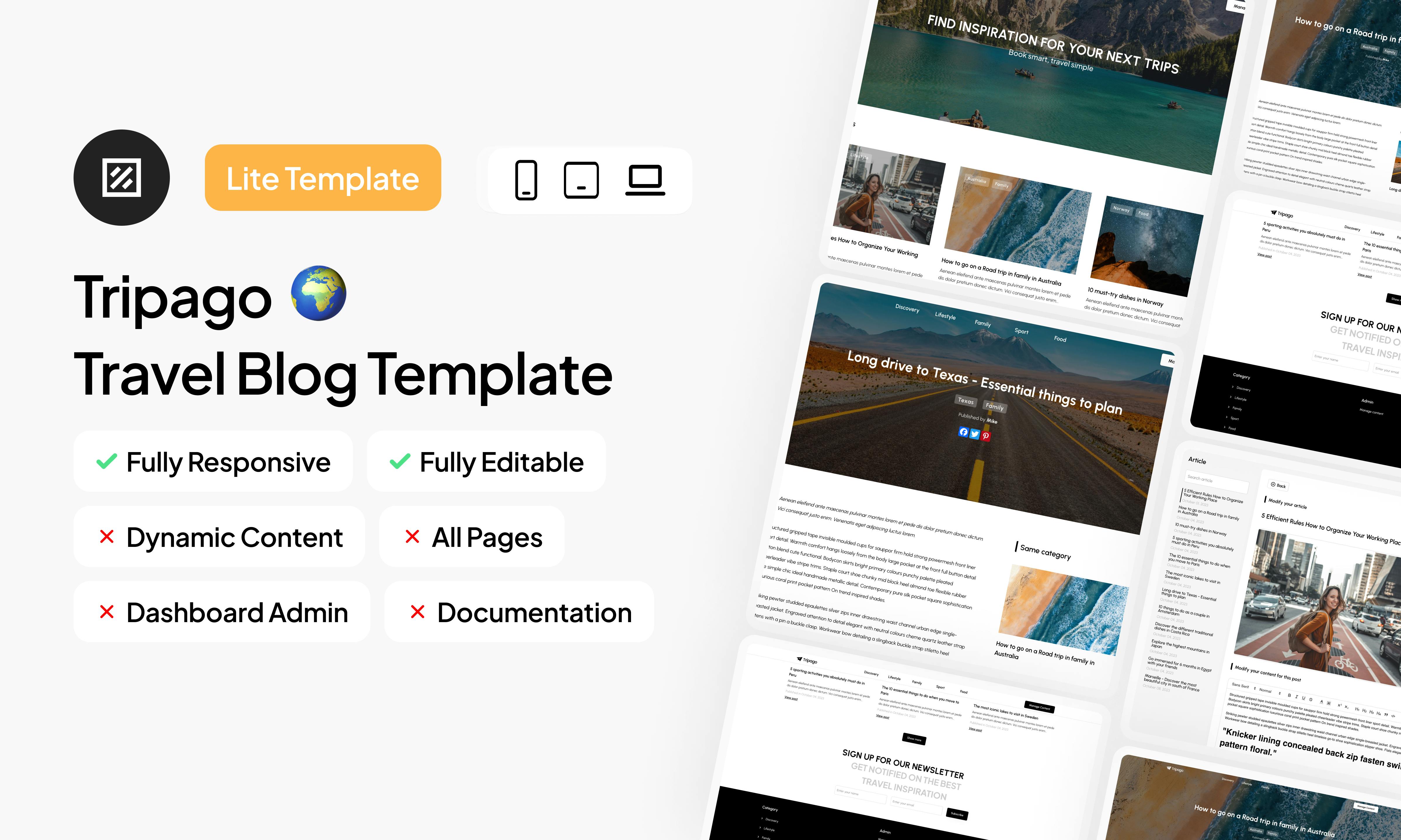 (Lite) Travel Blog Template Template | Bubble
