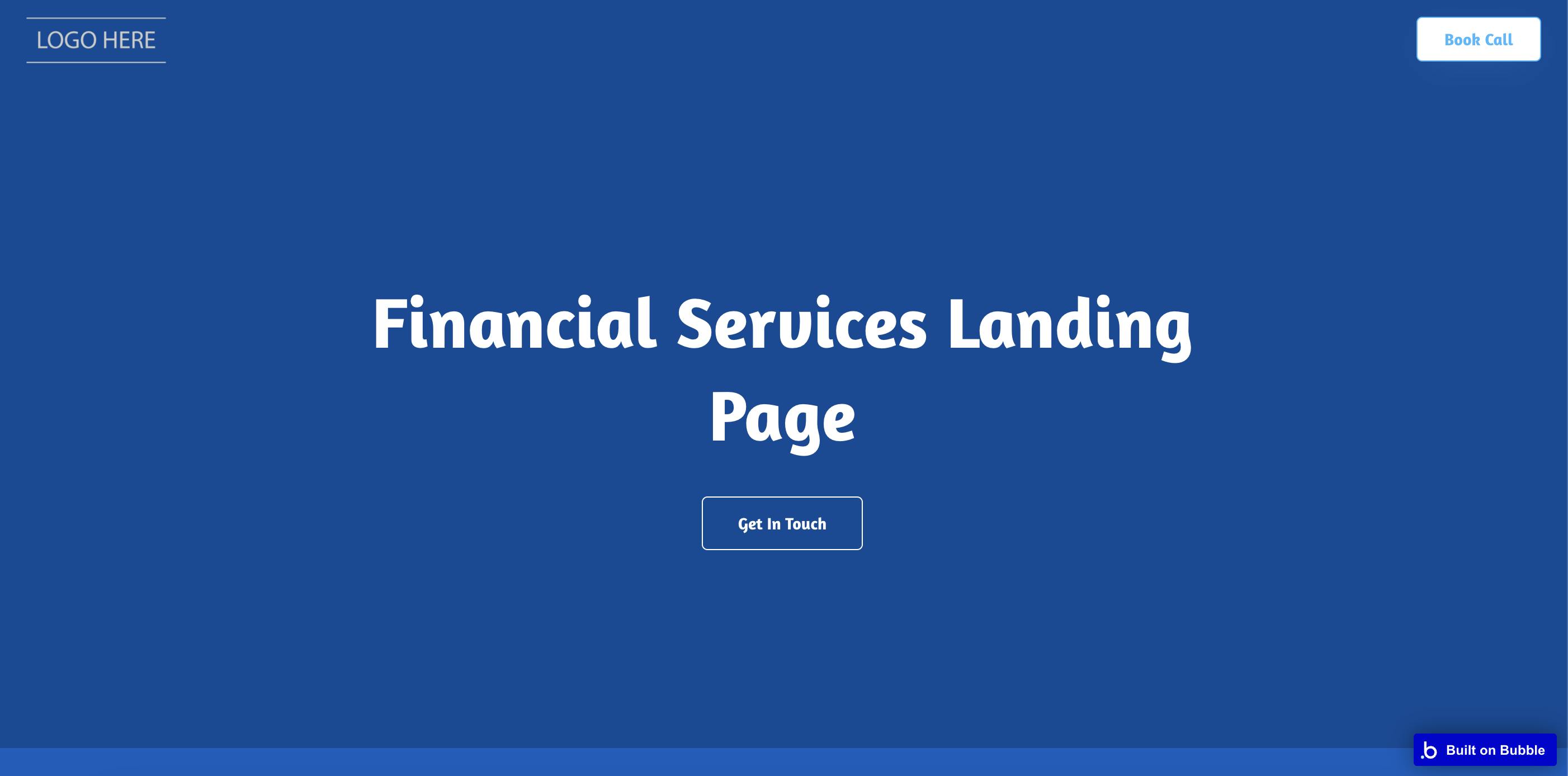 Financial Services Landing Pag Template | Bubble