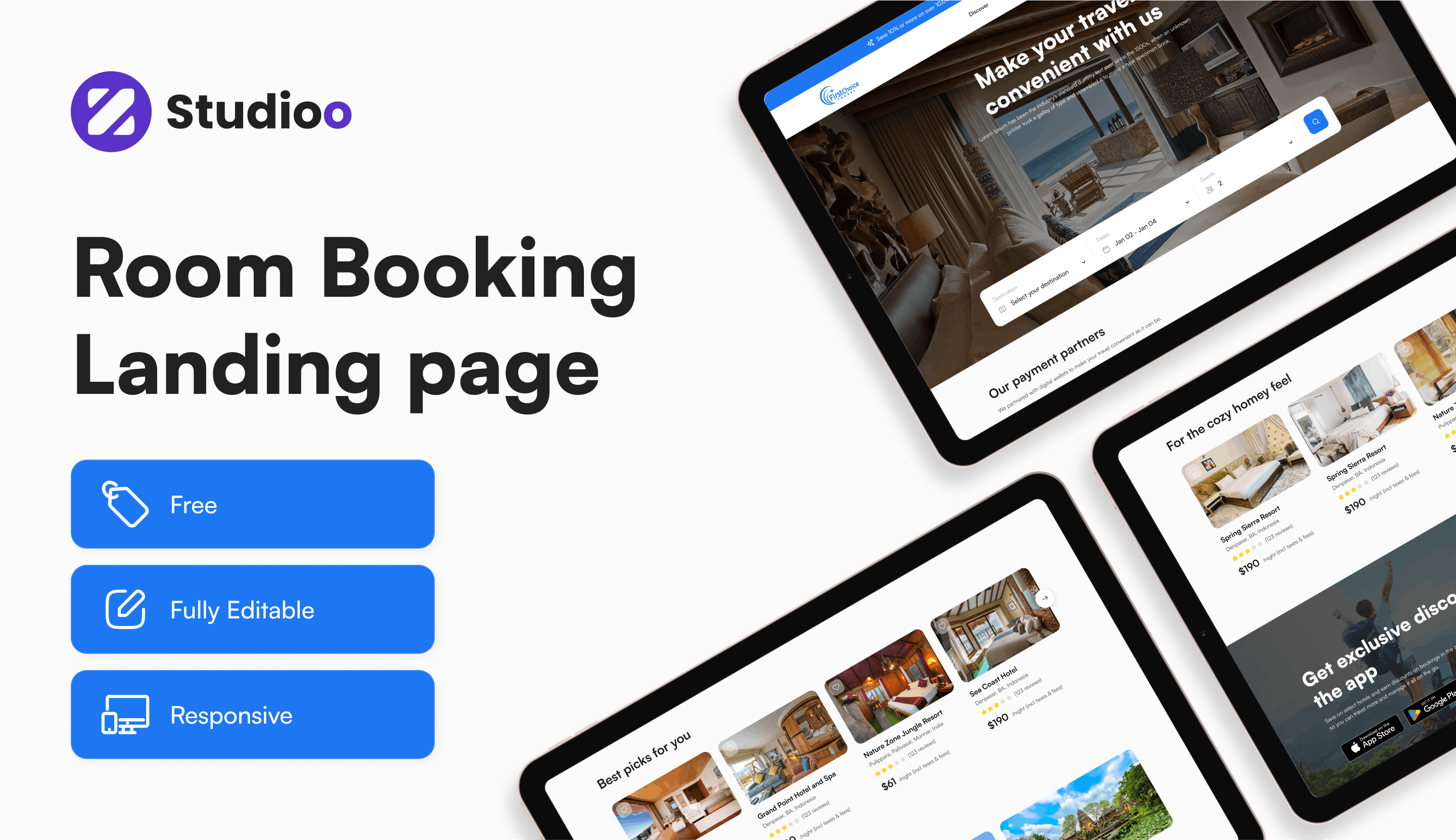 Booking Landing | Z Studioo Template | Bubble